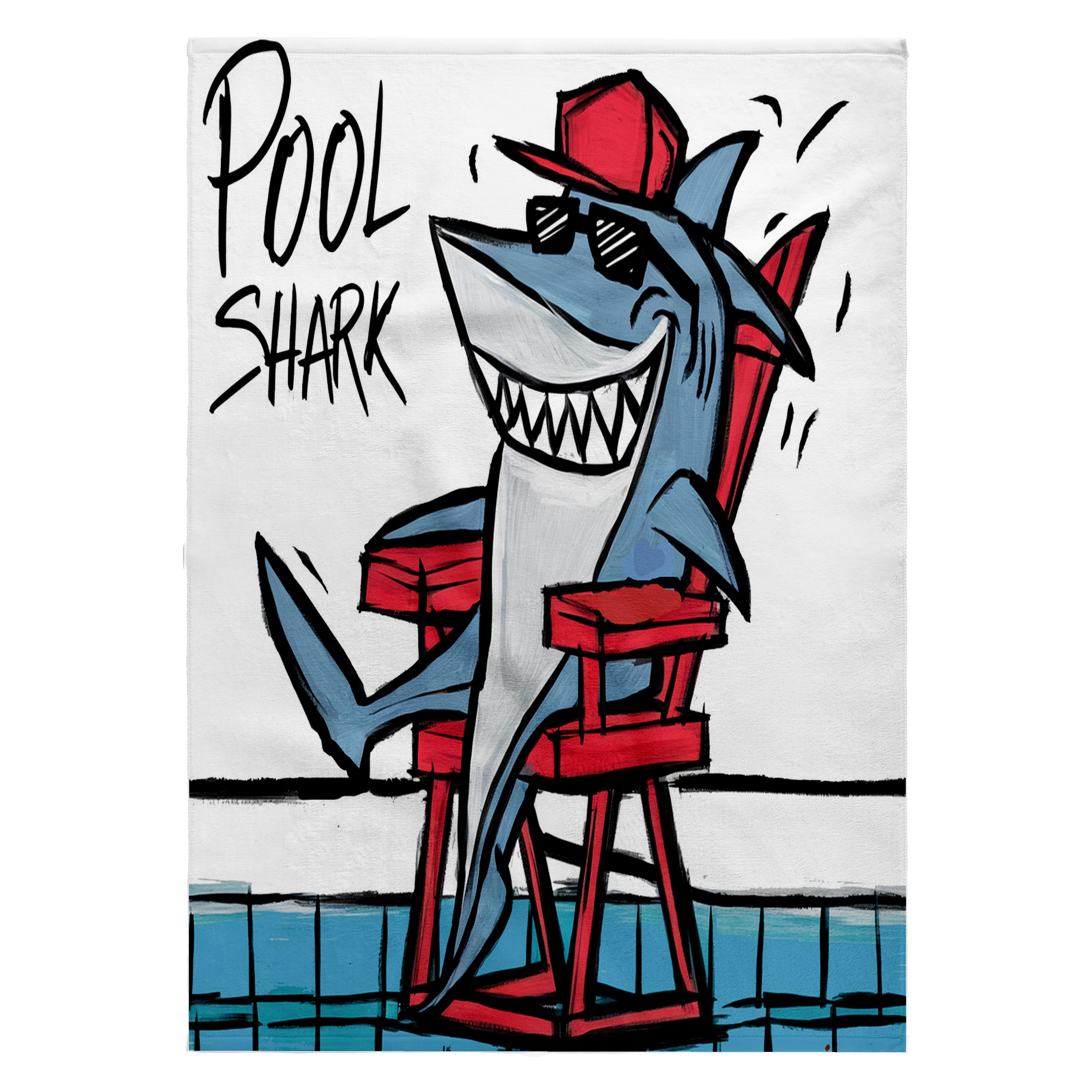 3dRose, Cute Funny Shark Pool Lifeguard Pool Shark Pun Beach Cartoon ...