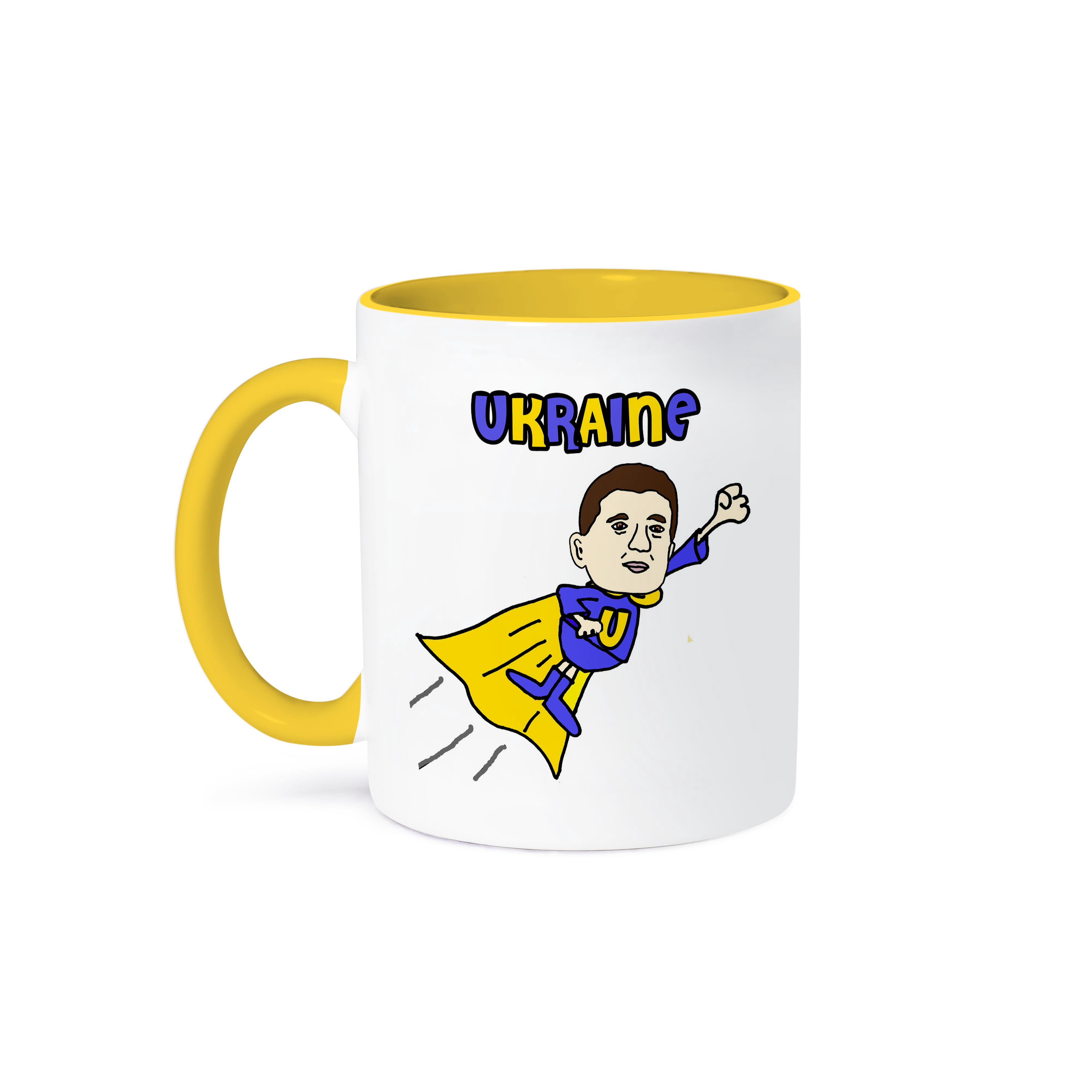 3dRose, Cute Funny Ukraine Presiden Zelensky as Flying Superhero, 15oz ...