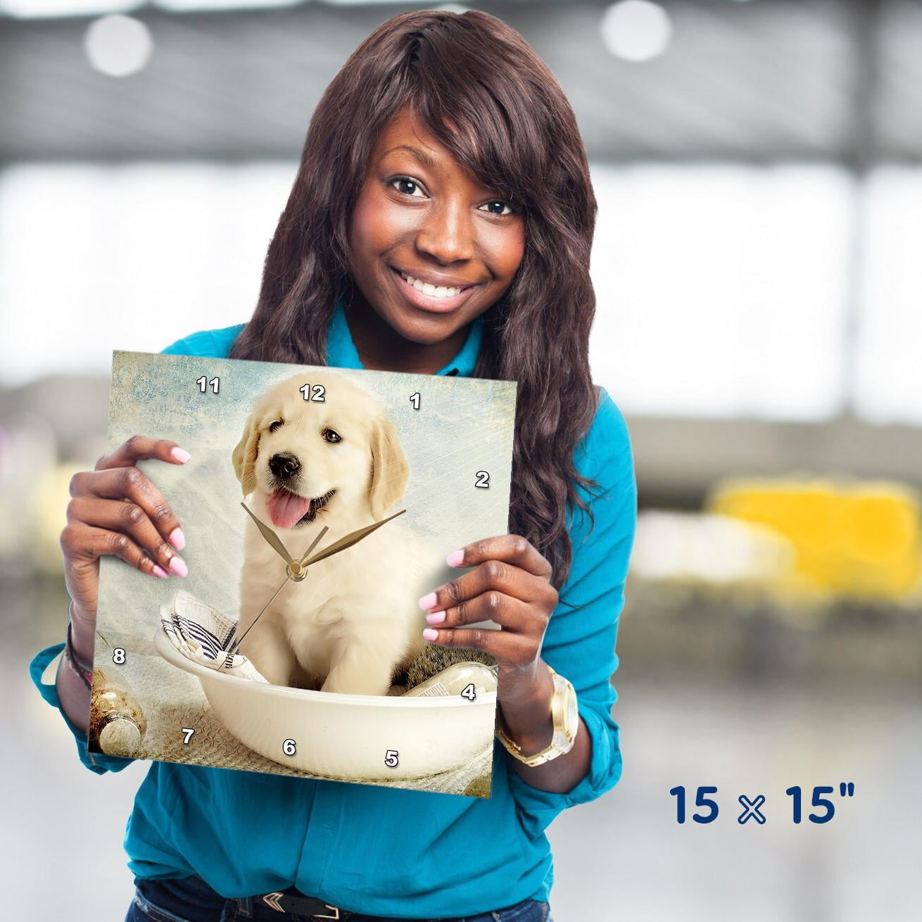 3dRose, Cute Golden Retriever Puppy Spa Day Art photo courtesy ...