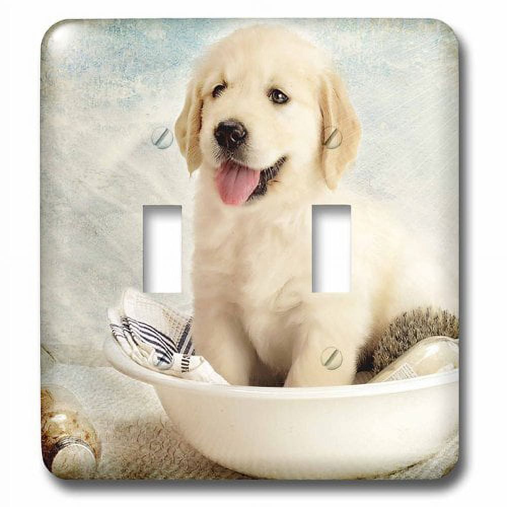 3dRose Cute Golden Retriever Puppy Spa Day Art photo courtesy ...