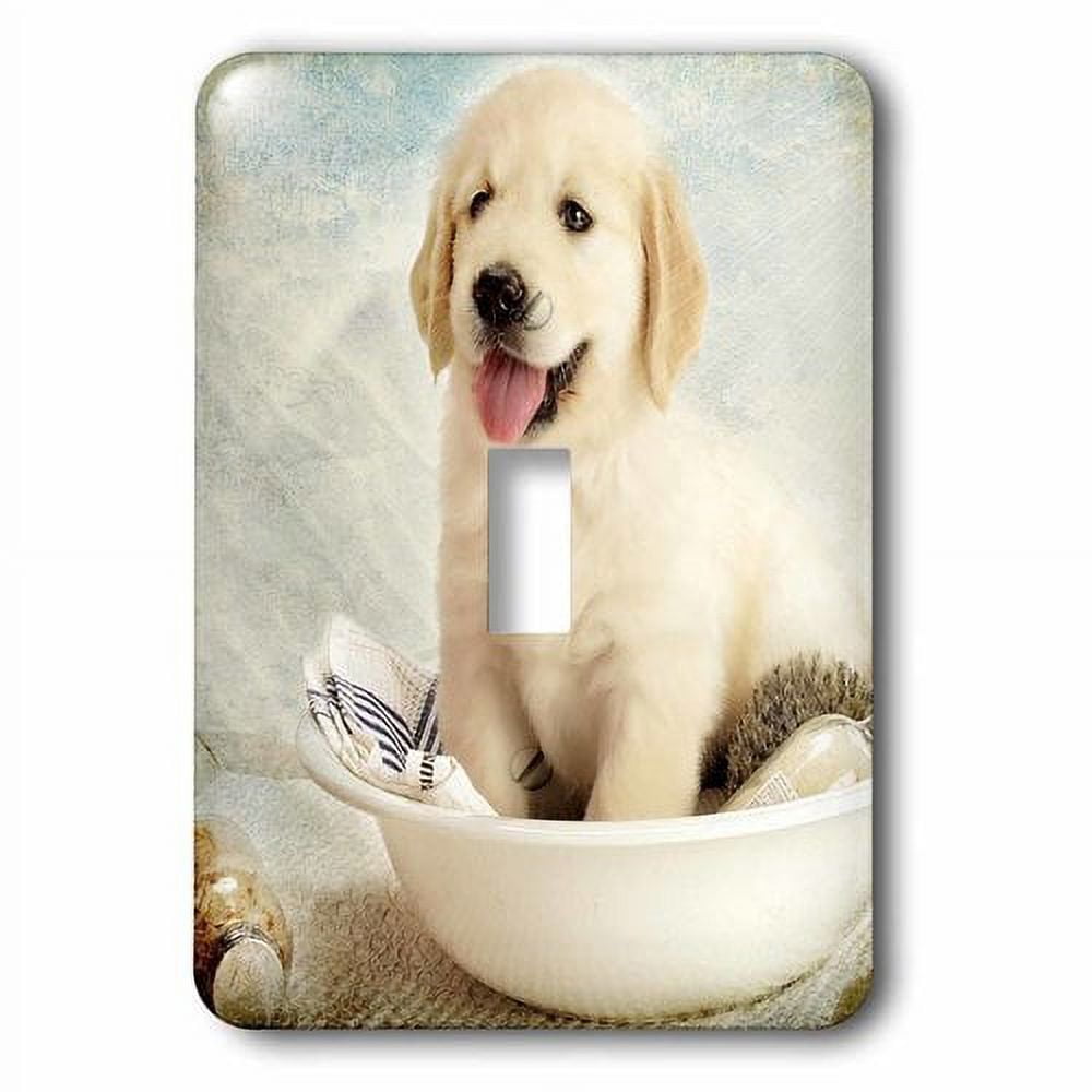 3dRose, Cute Golden Retriever Puppy Spa Day Art photo courtesy ...