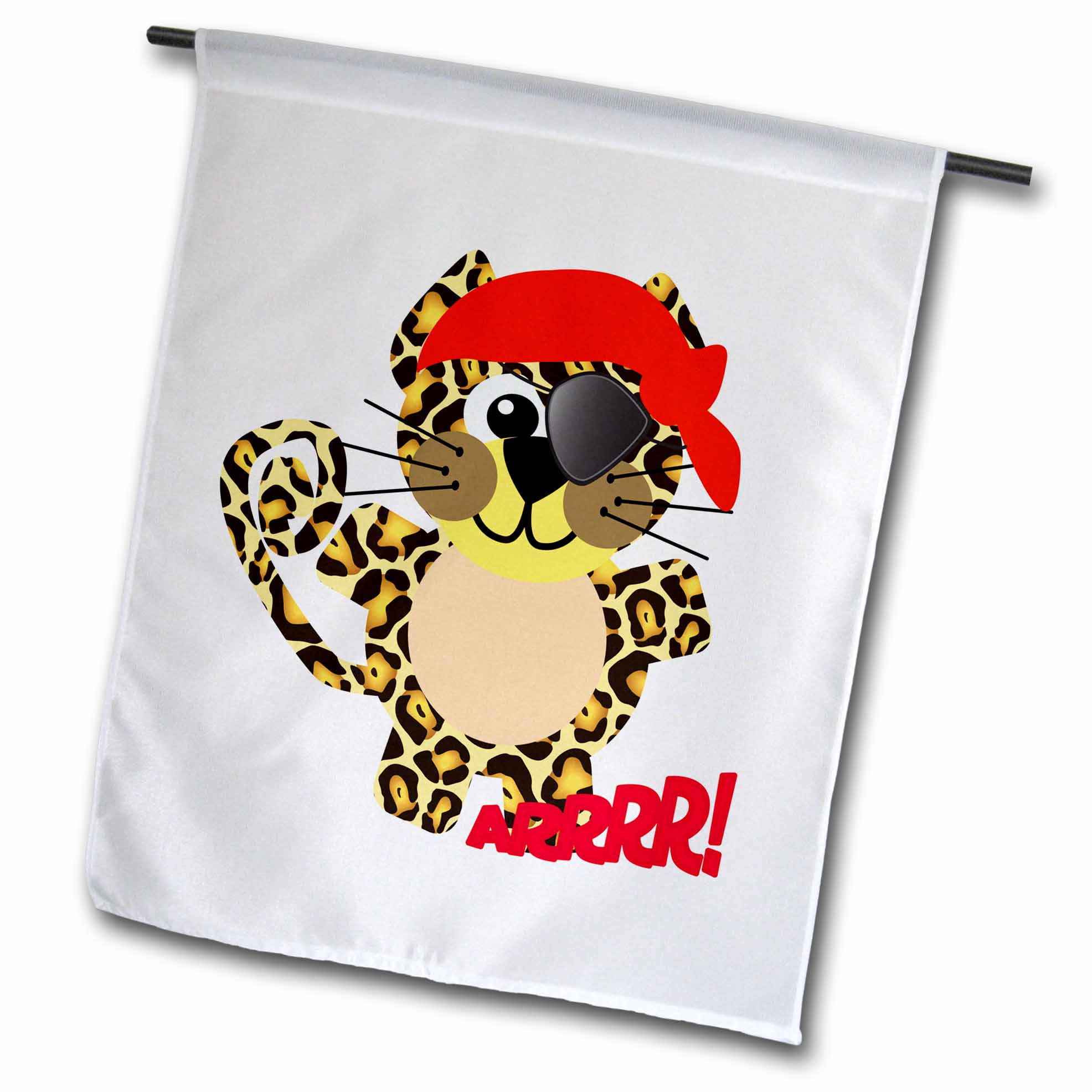3dRose, Cute Goofkins Leopard Pirate Cartoon, 12 x 18 inch Garden Flag ...