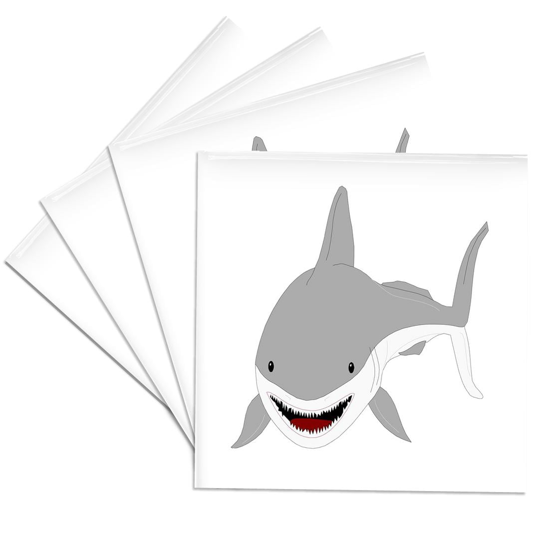 3dRose, Cute Kids Shark Art, Set of 4 Ceramic Tile Coasters - Walmart.com