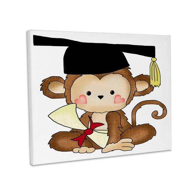 3dRose, Cute Little Monkey Graduate With Cap and Diploma Graduation ...