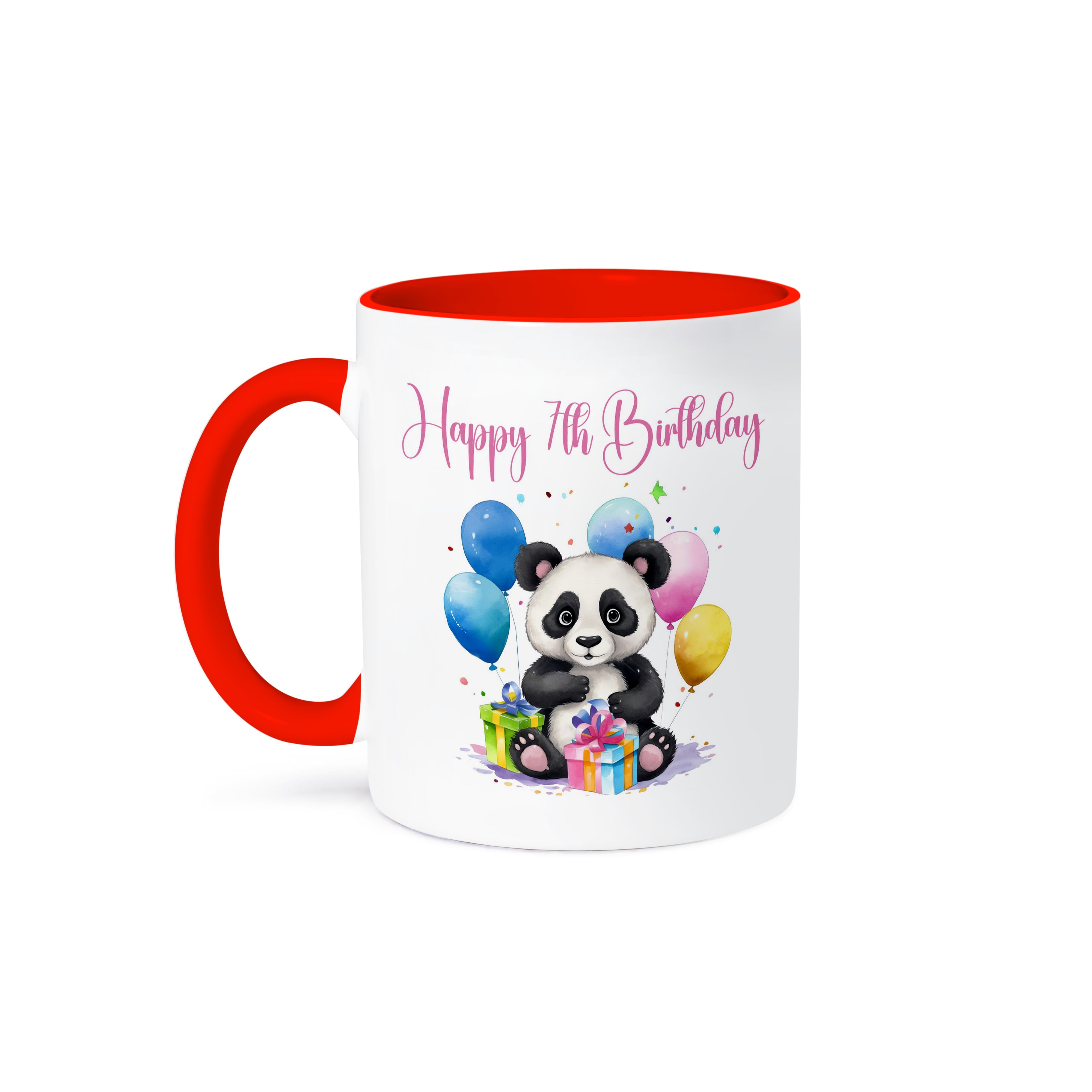3dRose, Cute Party Koala Bear Happy 7th Birthday, 11oz Two-Tone Red Mug - Walmart.com