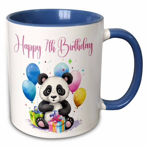 3drose, Cute Party Koala Bear Happy 7th Birthday, 15oz Two-tone Blue Mug - Walmart.com
