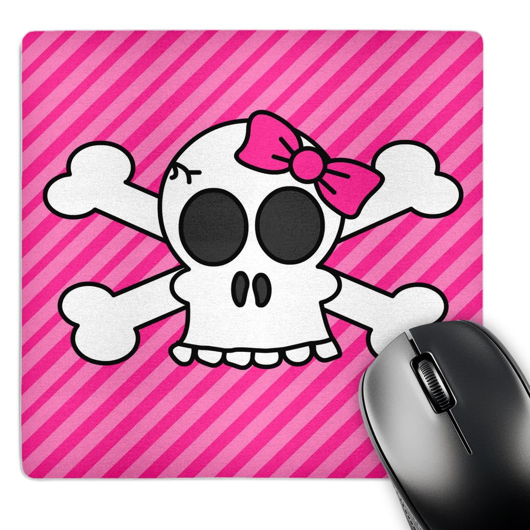 3dRose, Cute Pink Goth Punk Skull and Crossbones Girl, MousePad ...