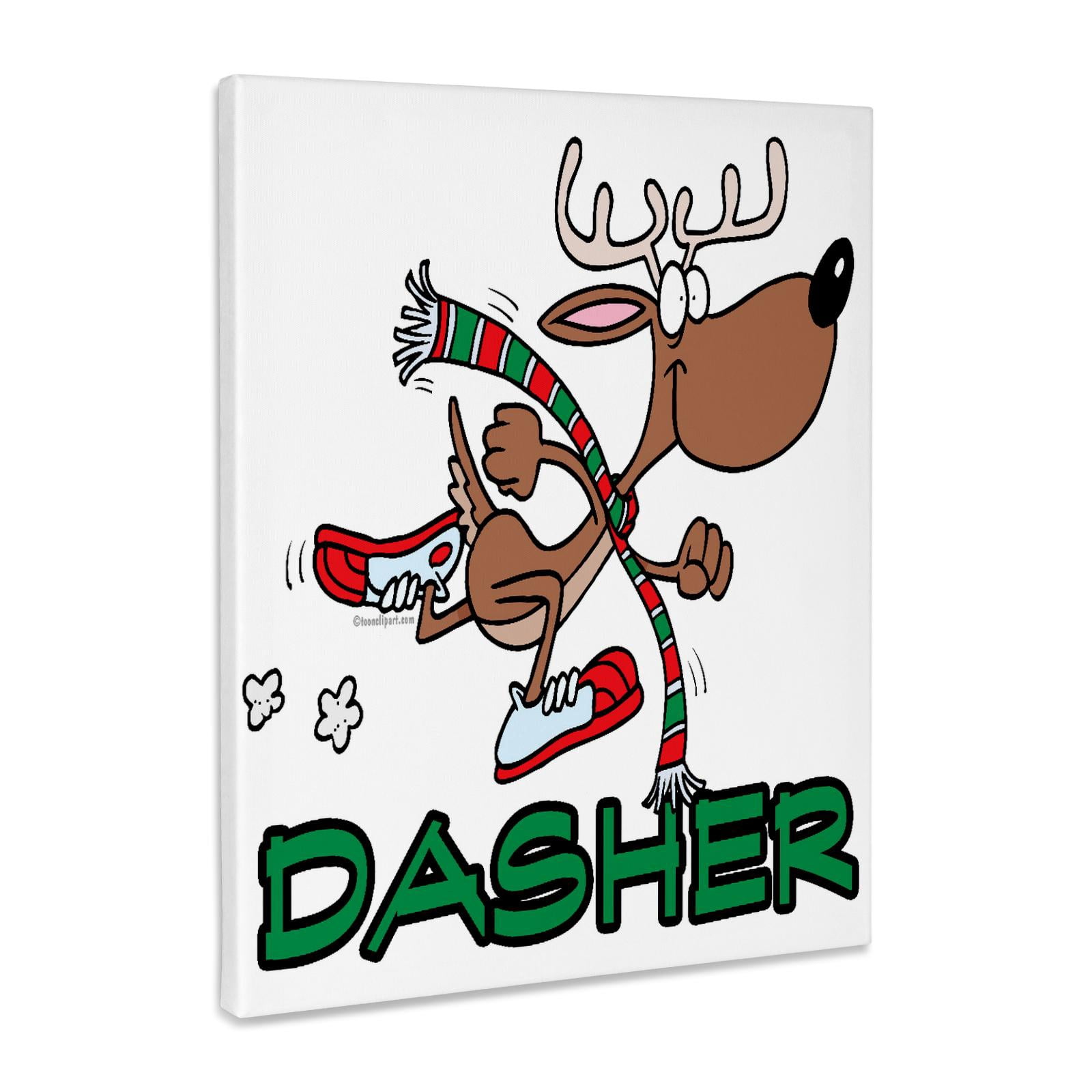 3dRose, Cute Running Reindeer Dasher, Museum Grade Canvas Wrap 16x20 ...