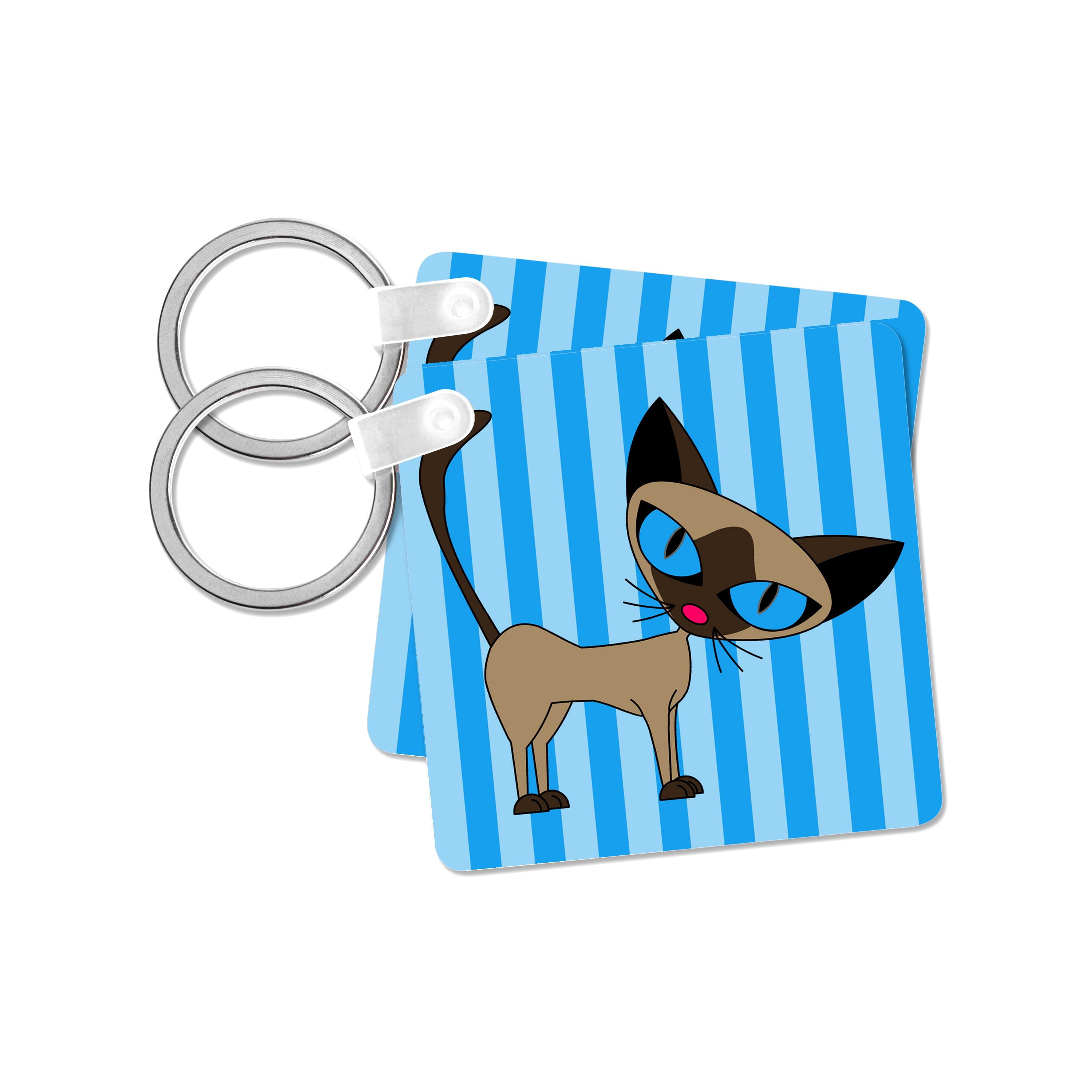 3dRose, Cute Siamese Cat Design, set of 2 Key Chains - Walmart.com