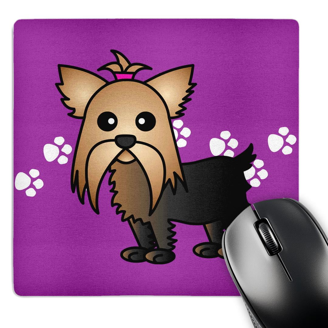 3dRose, Cute Yorkshire Terrier Yorkie Purple with Paw Prints, MousePad ...