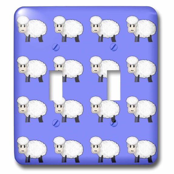 3dRose, Cute cartoon sheep or lambs on a blue background. Go ahead ...