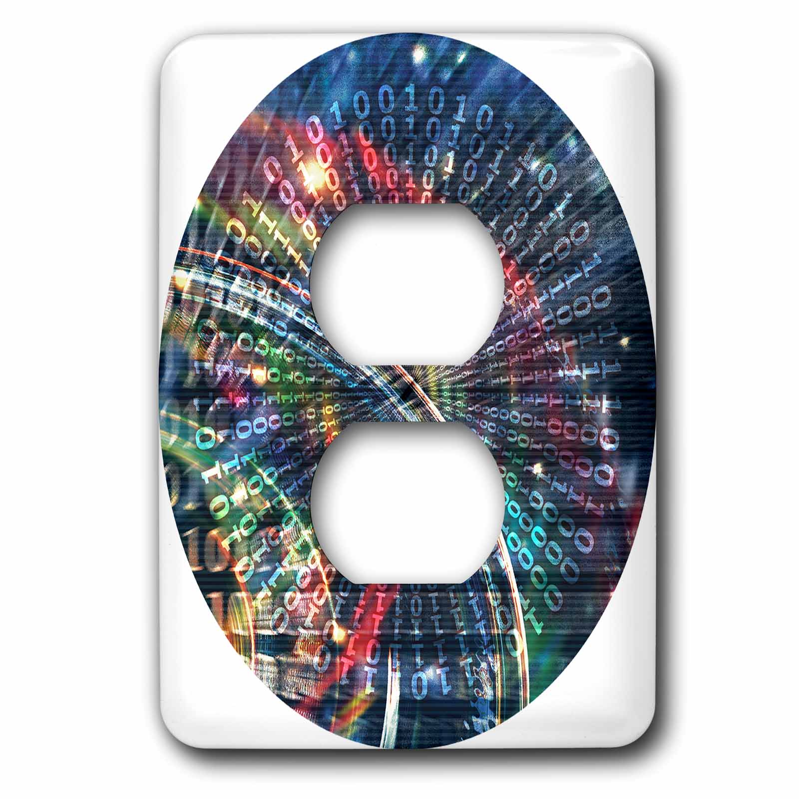 3dRose Cyberspace 0101010 ֠blue binary code - 2 Plug Outlet Cover (lsp ...