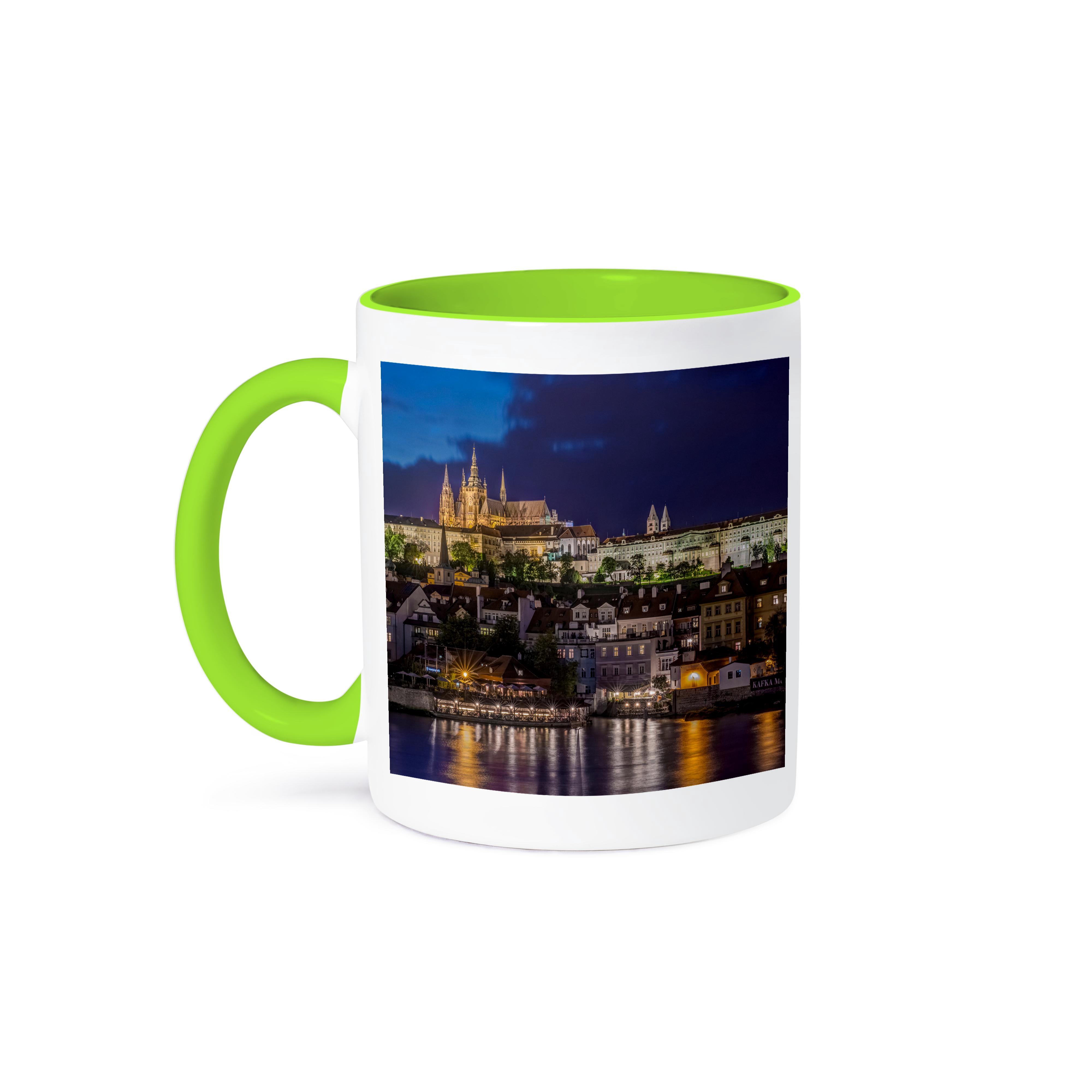 Czech Republic, Bohemia, Prague, Prague Castle Twilight., 11oz Two-Tone ...