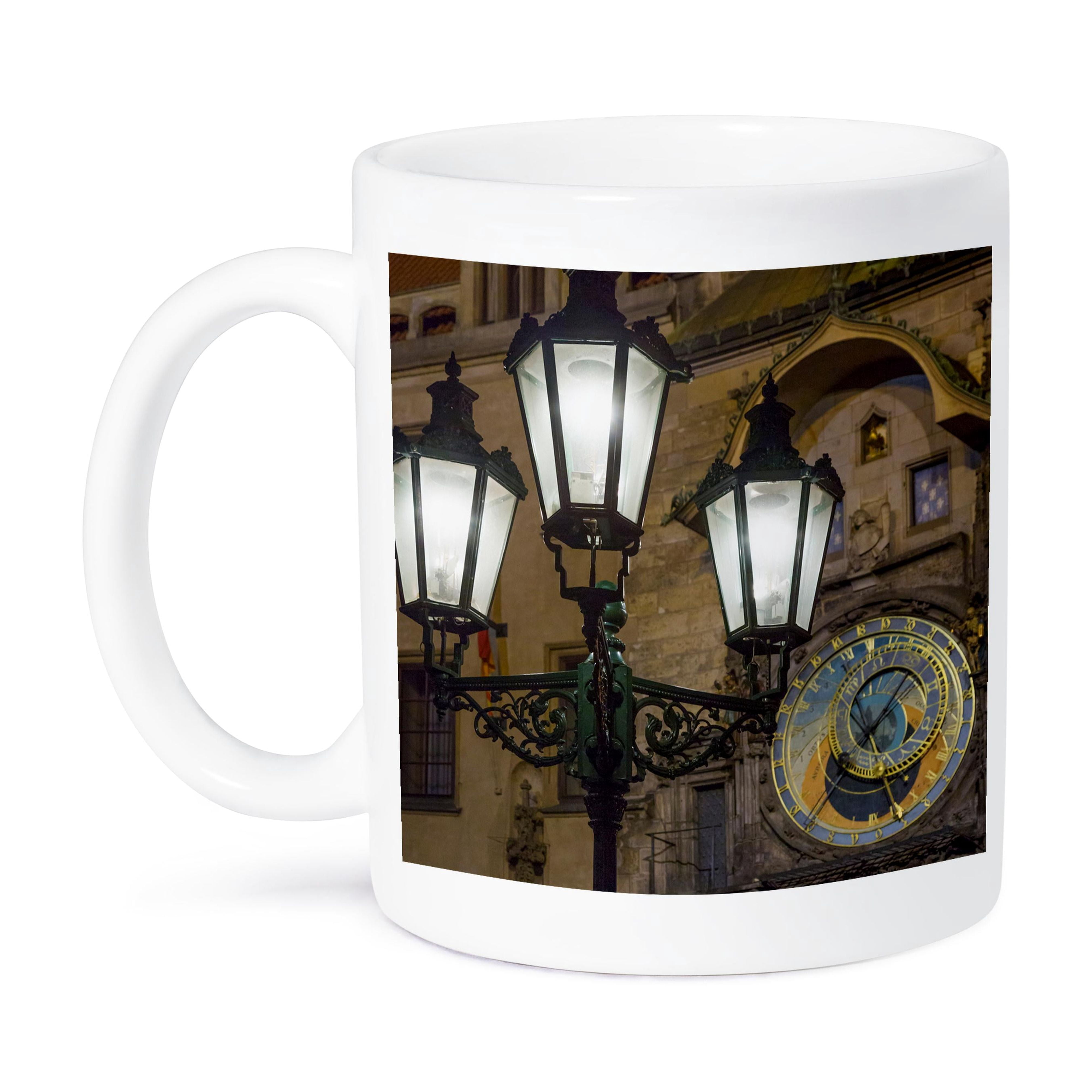 Czech Republic, Prague. Street Lamp And Astronomical Clock At Night ...