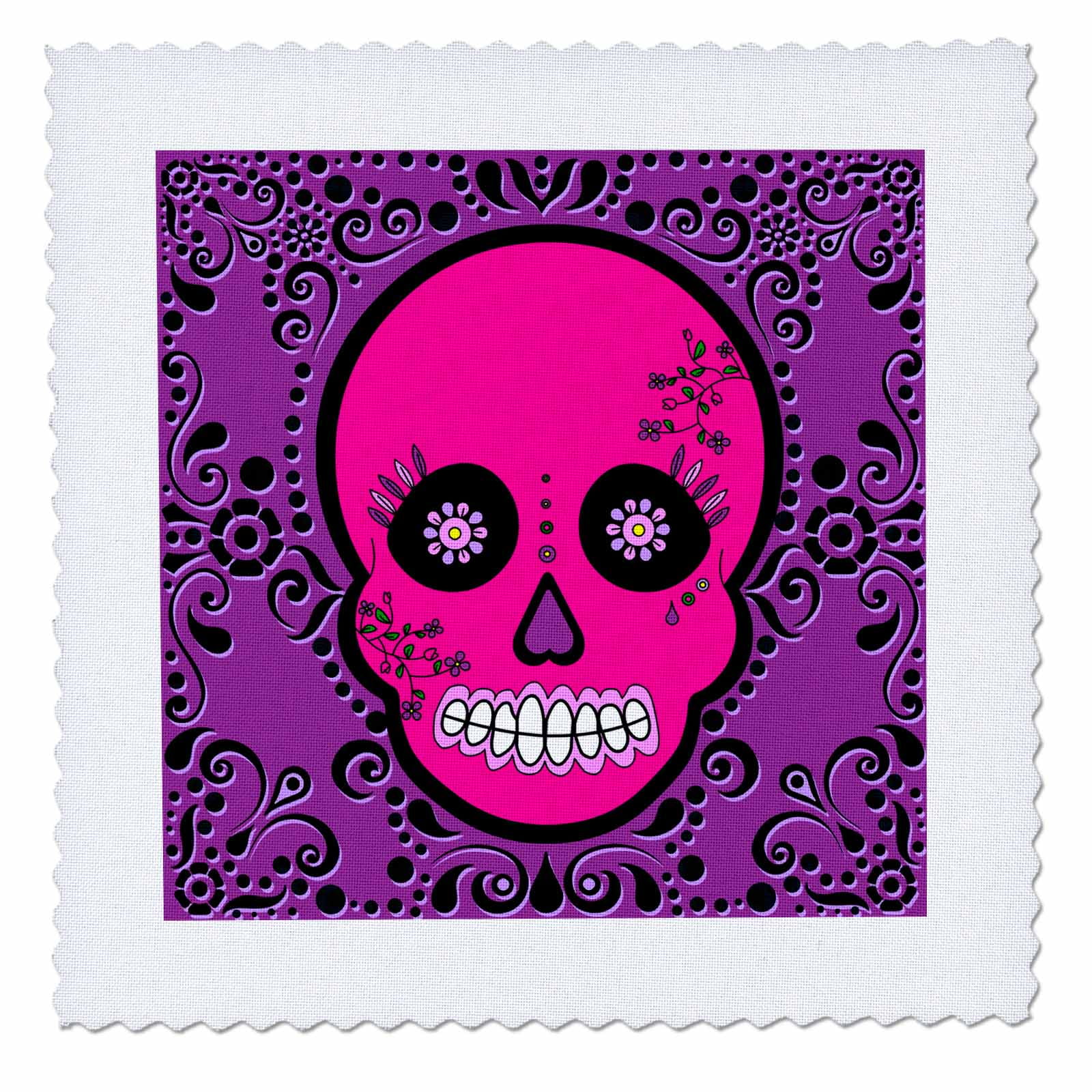 3dRose, Day of the Dead Skull Día de los Muertos Sugar Skull Pink ...
