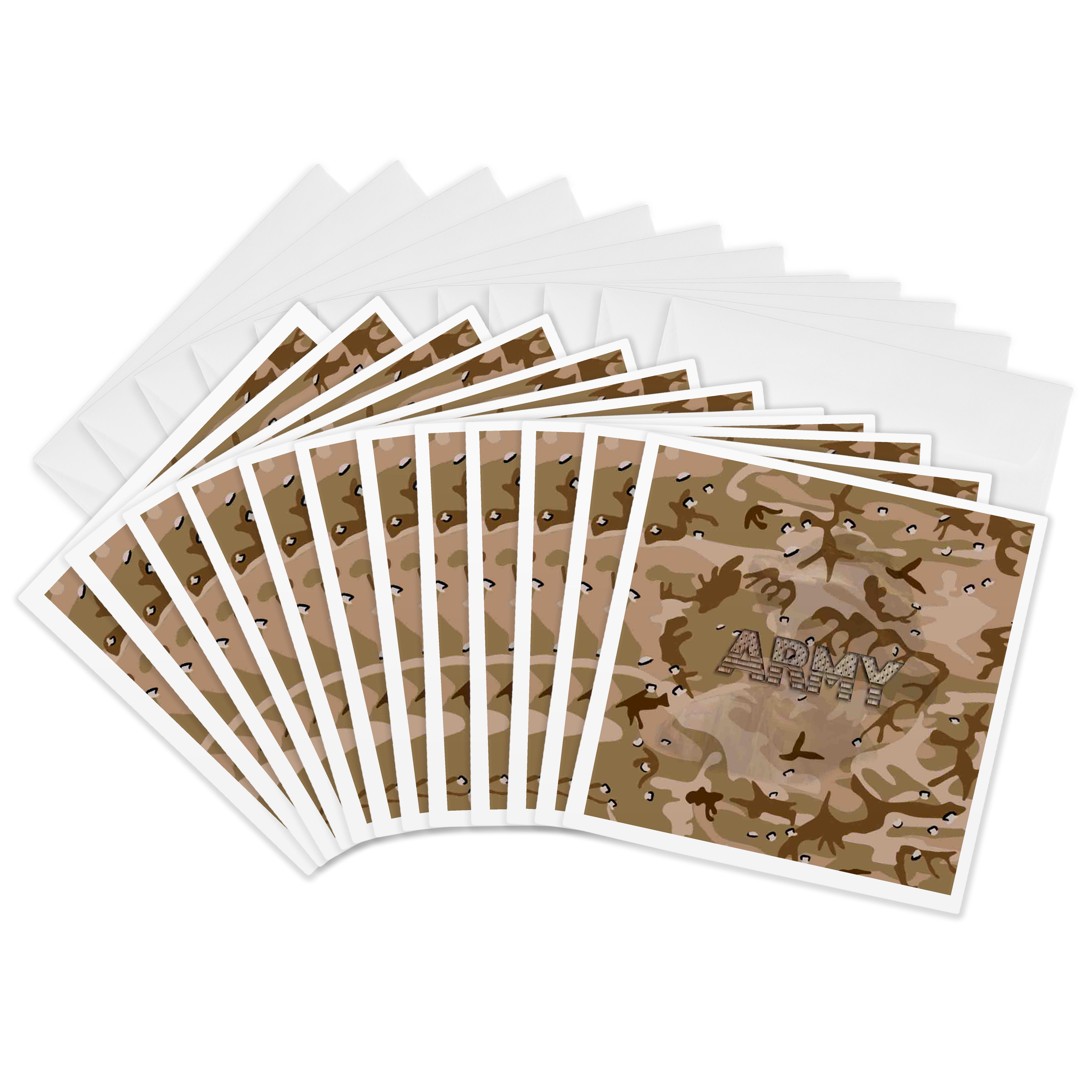 3dRose, Desert Gulf War Camouflage with Flag Font - Army, 12 Greeting ...