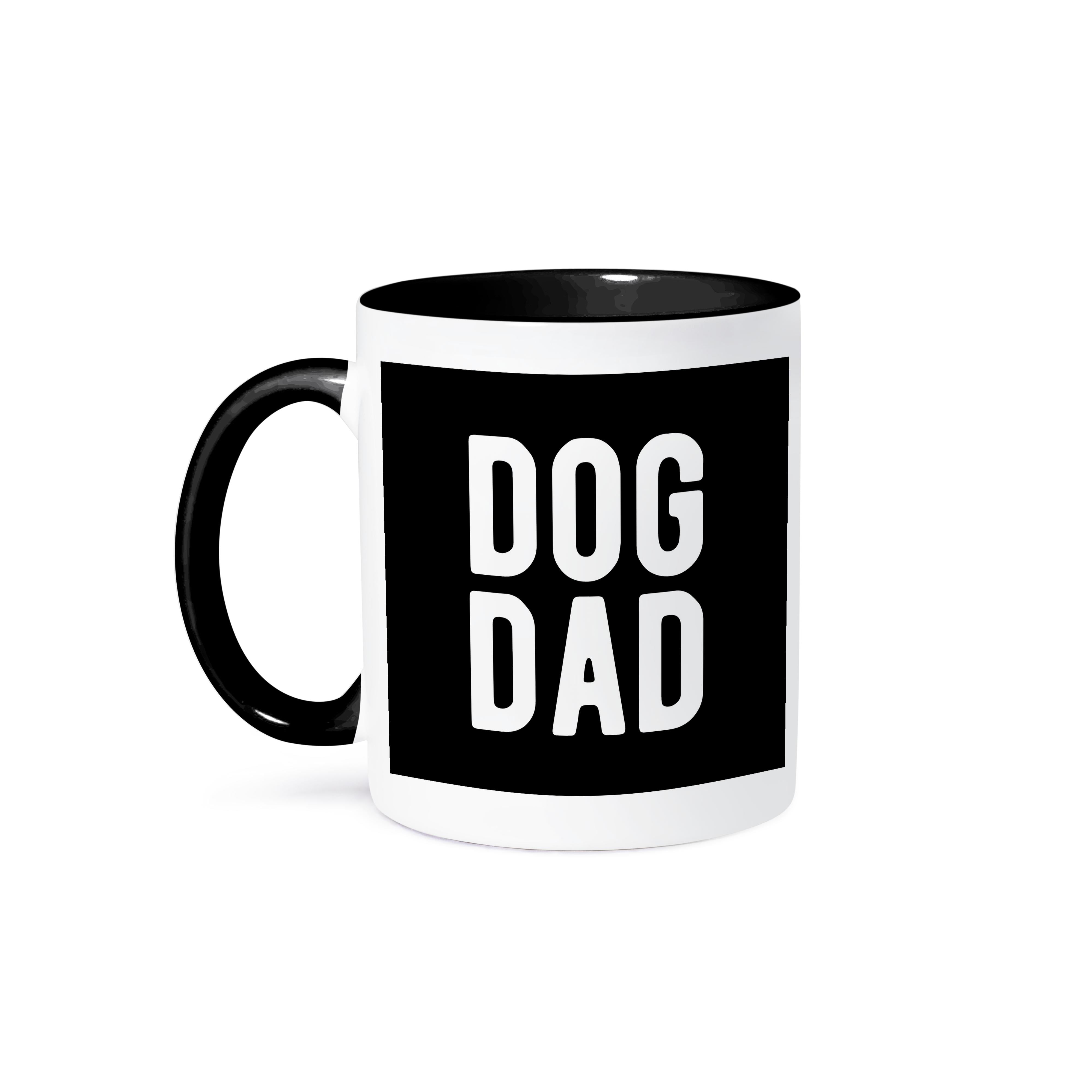 3dRose, Dog Dad. Bold white lettering on a black background., 11oz Two ...