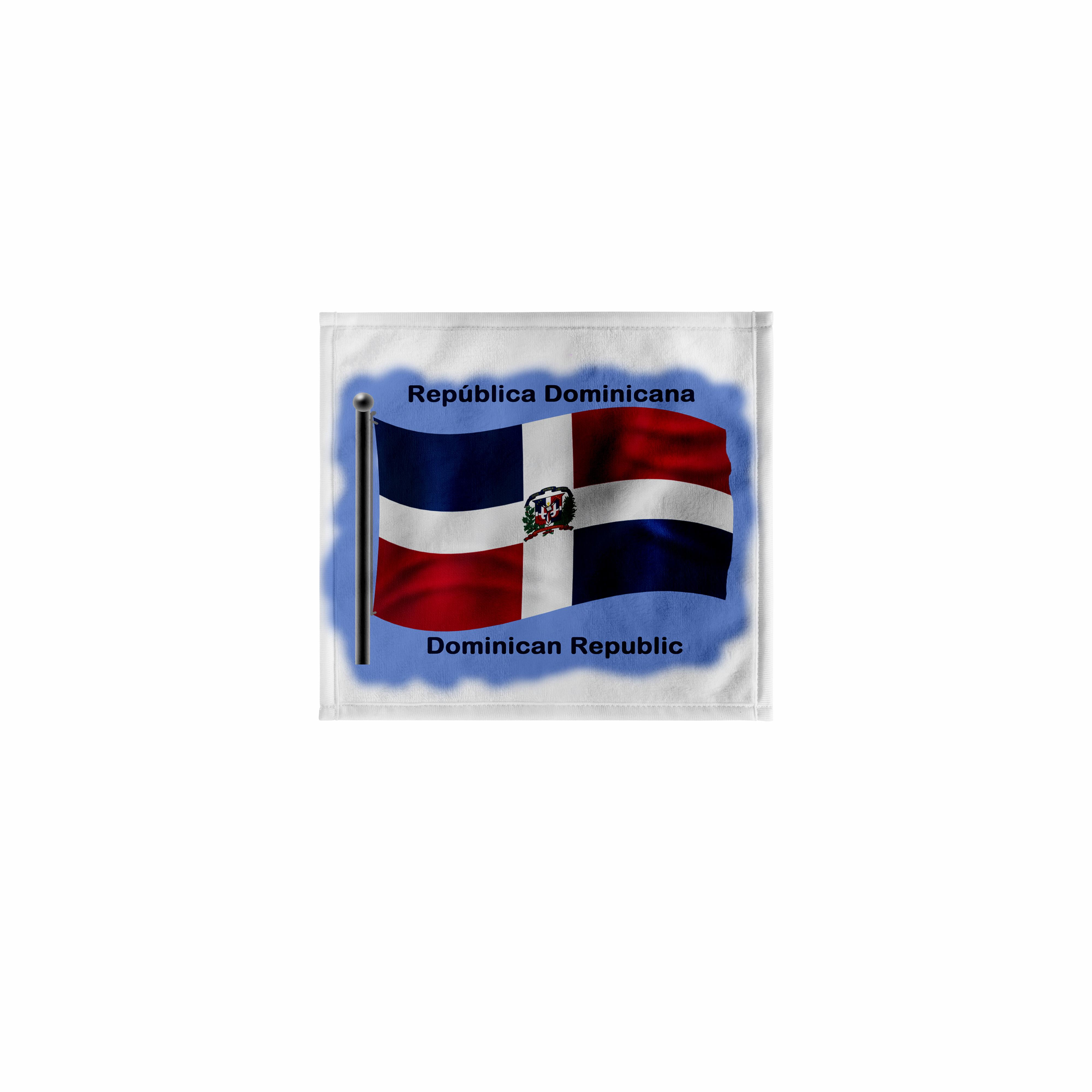 3dRose, Dominican Republic flag waving on a blue background., 11x12 ...