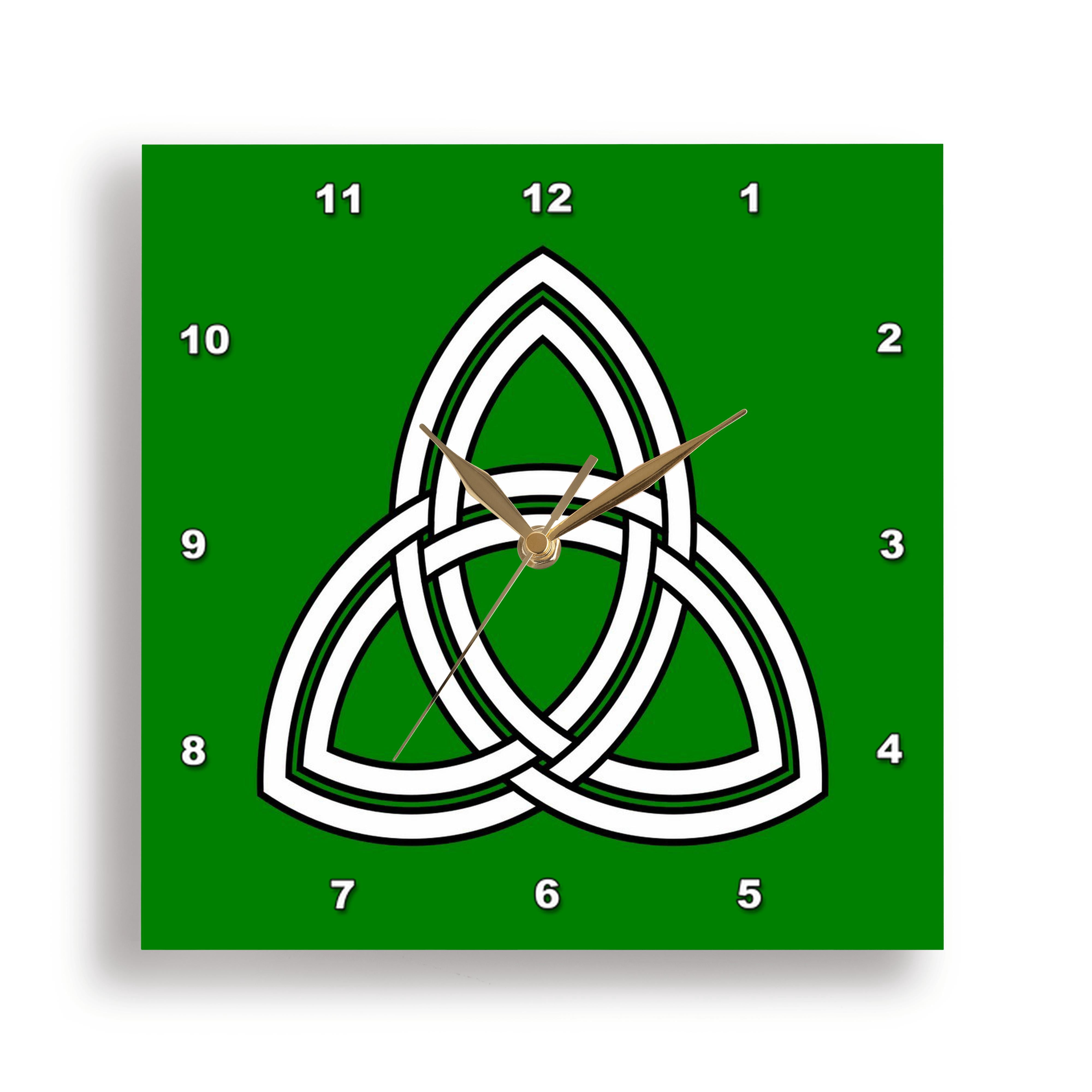 3dRose, Double Threaded Triquetra Knot Pattern, 10x10 Wall Clock ...