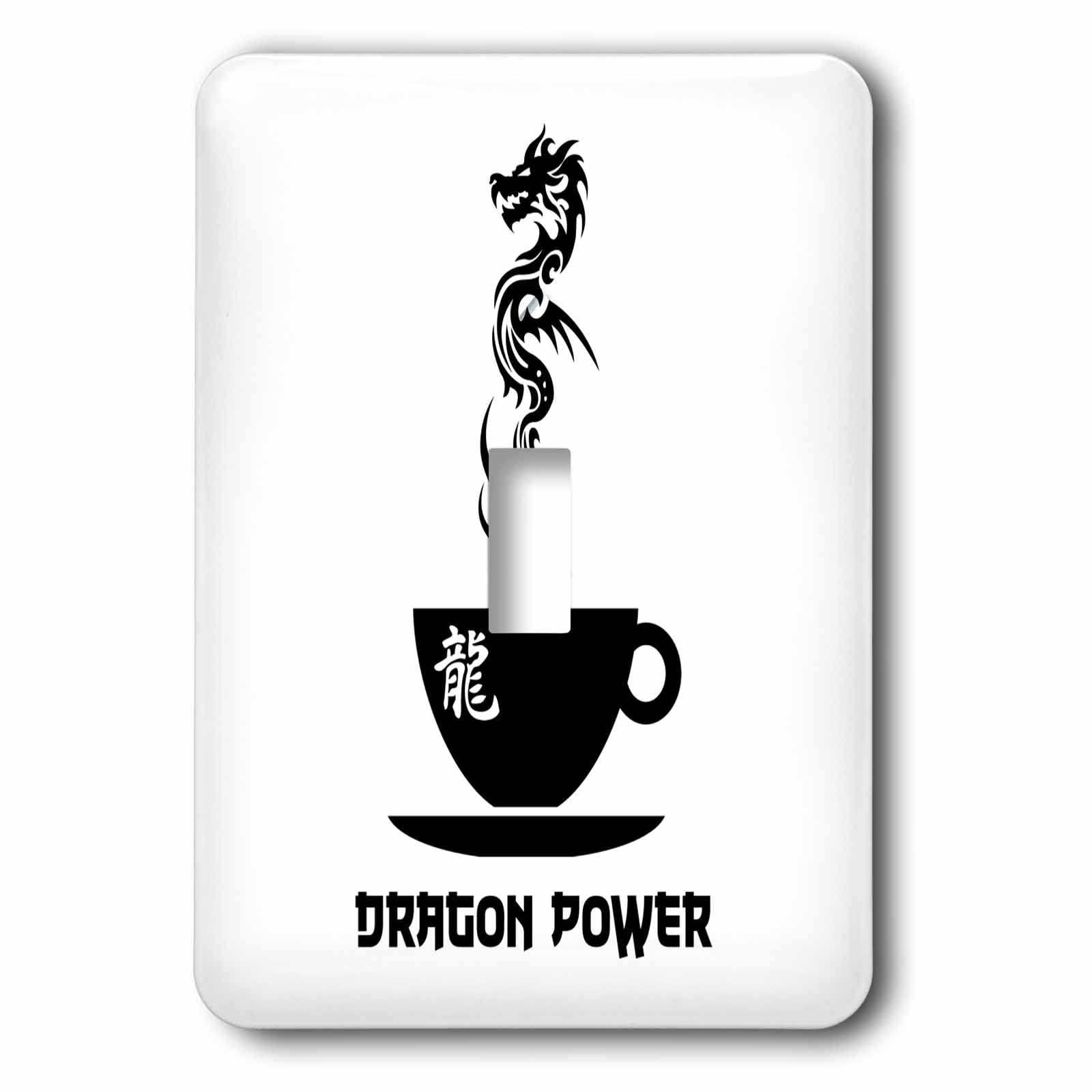 3dRose, Dragon power cup of coffee on white background, single toggle ...
