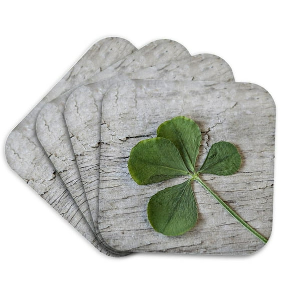 3drose, Dried Four Leaf Clover Close Up, Set of 4 Coasters - Soft ...