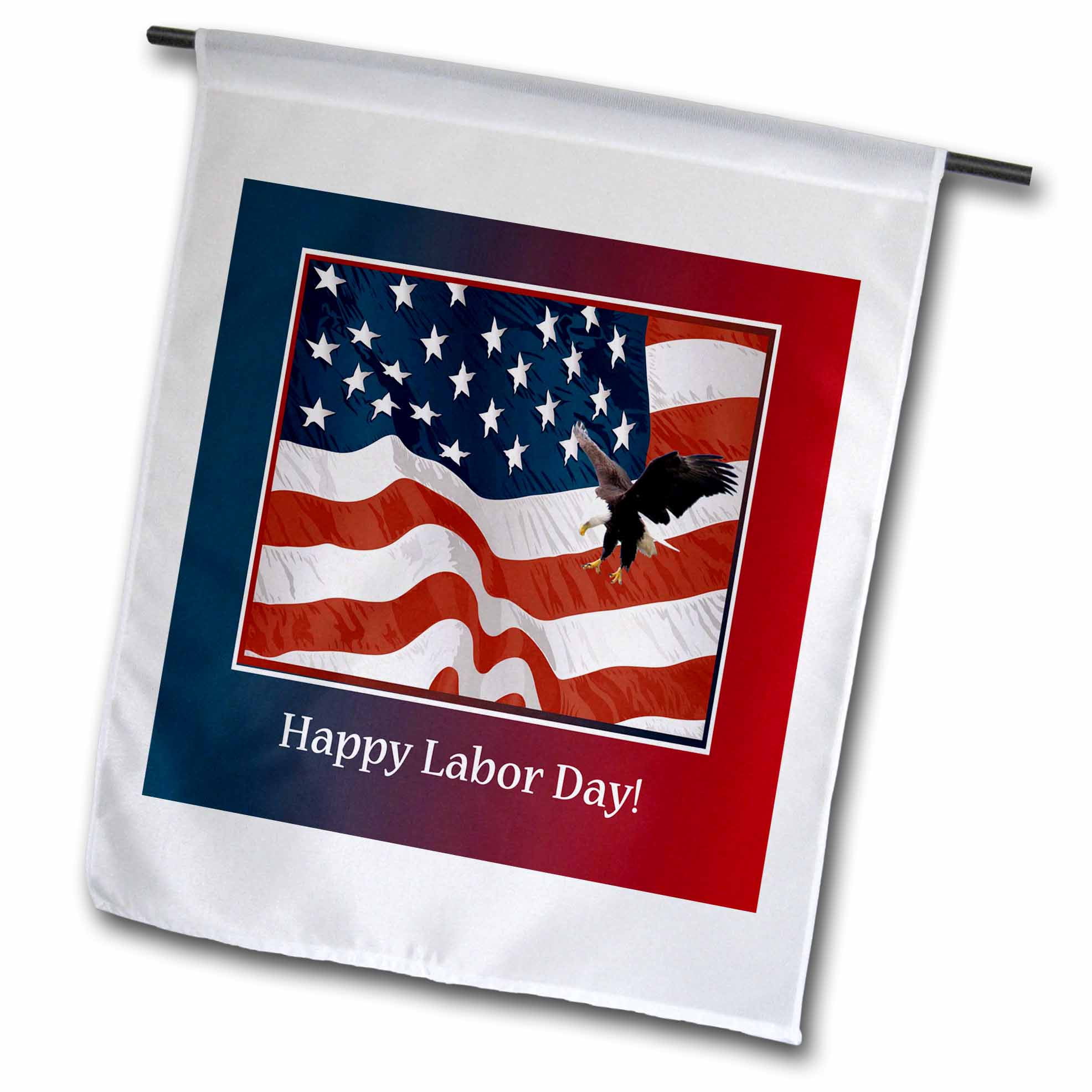 3dRose Eagle Landing on U.S. Flag, Happy Labor Day - Garden Flag, 12 by ...