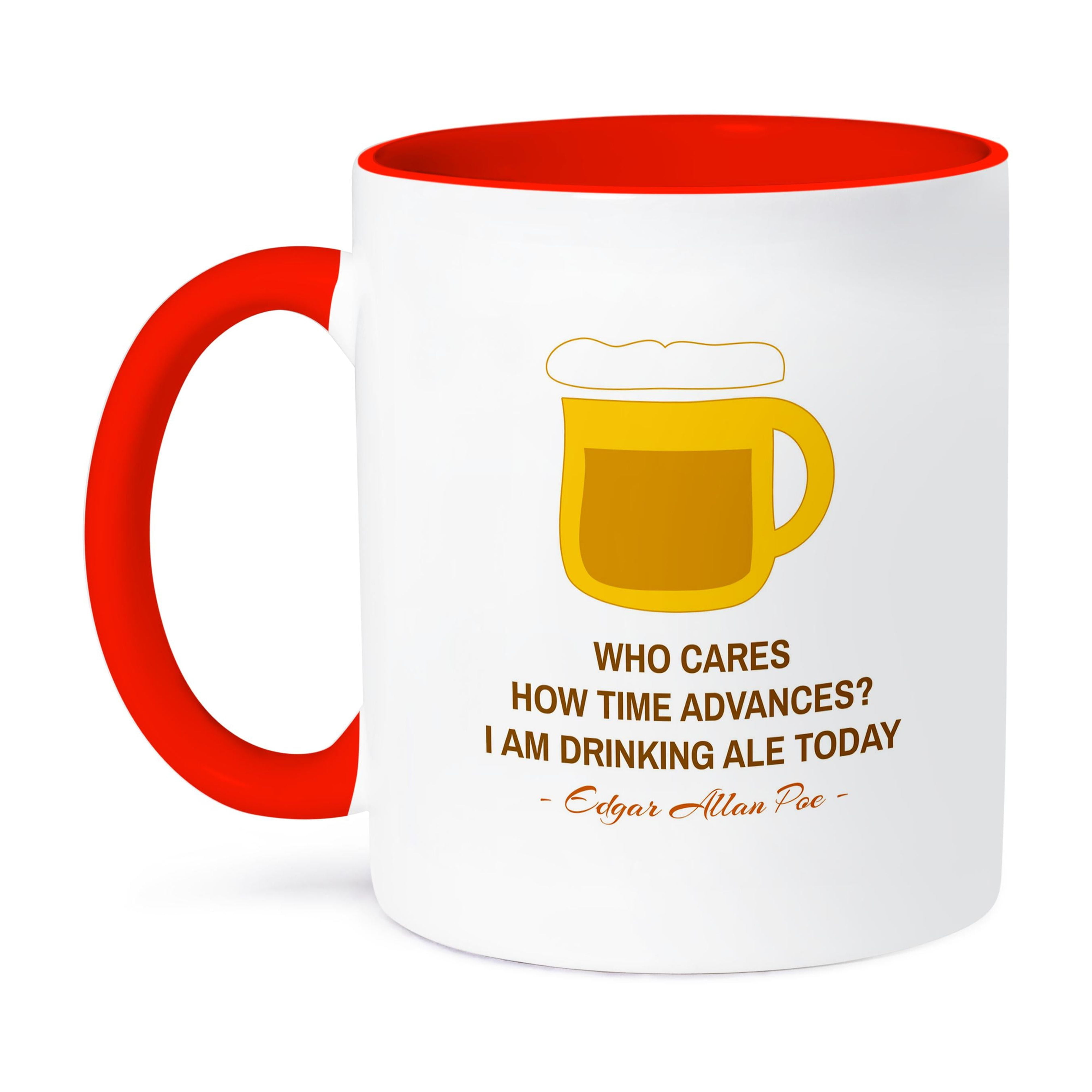 3dRose, Edgar Allan Poe quote on beer Who cares how time advances on ...