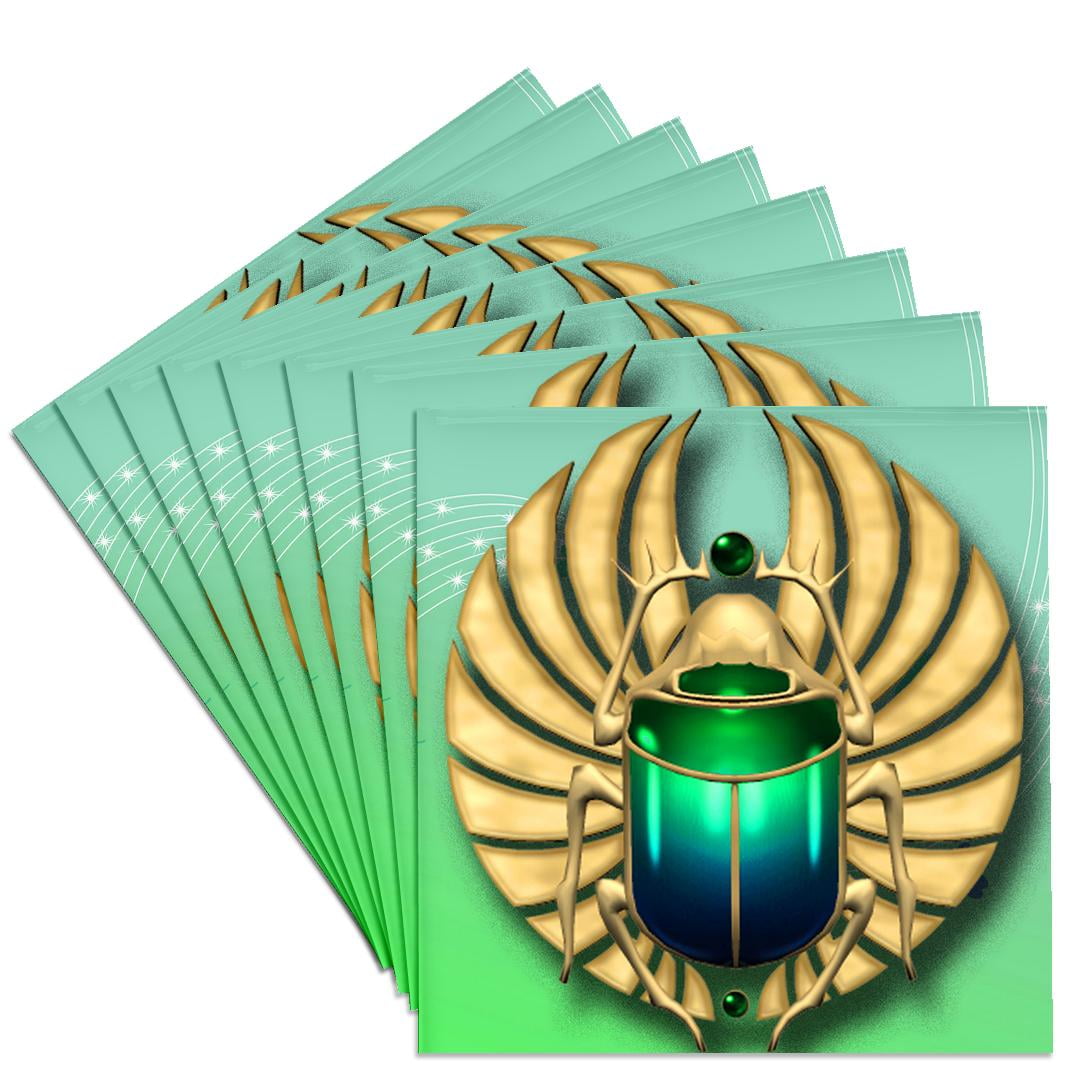 3dRose, Egyptian Scarab in beautiful colors, Set of 8 Ceramic Tile ...