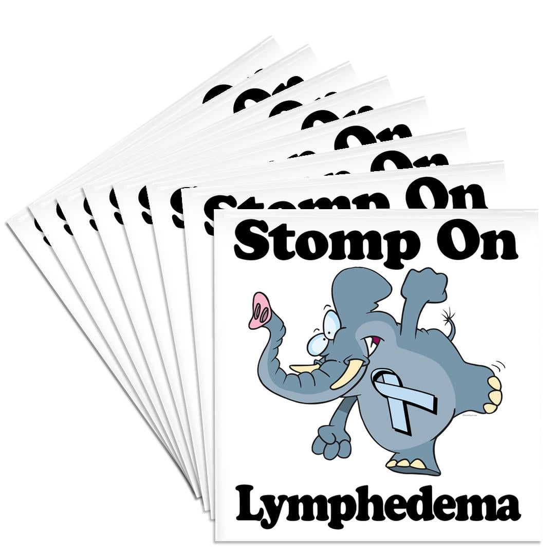 3dRose, Elephant Stomp On Lymphedema Awareness Ribbon Cause Design, Set ...