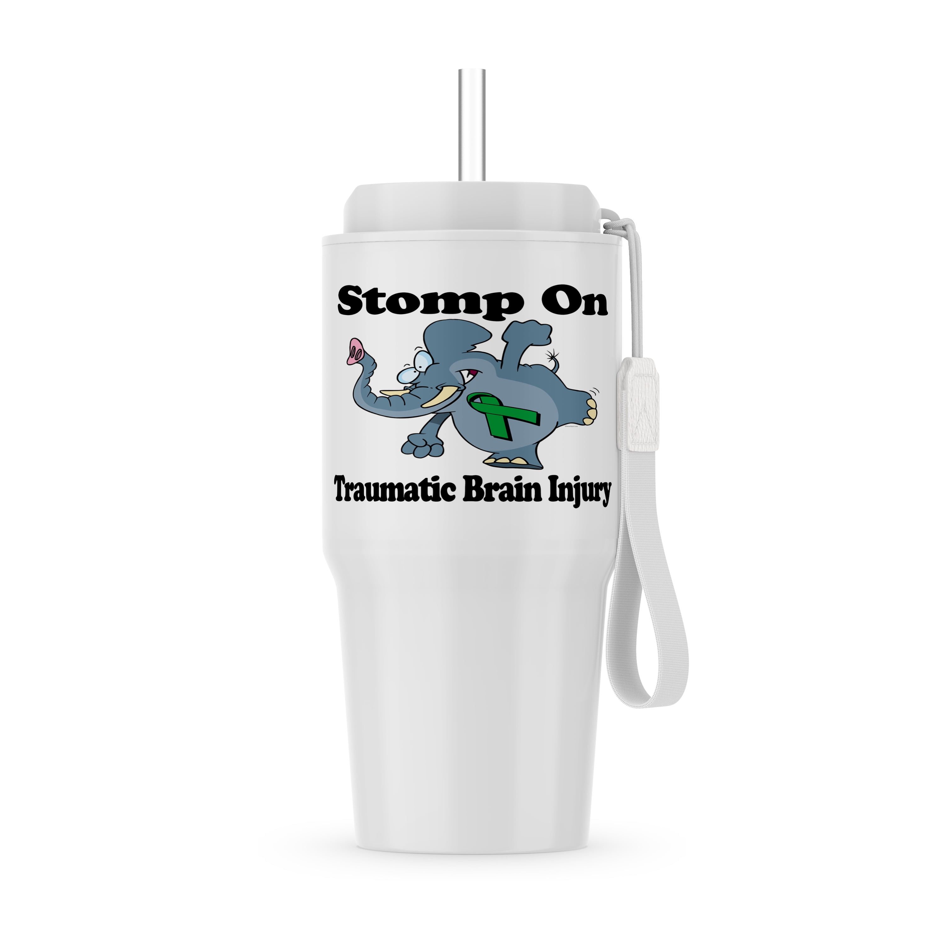 3dRose, Elephant Stomp On Traumatic Brain Injury Awareness Ribbon Cause ...