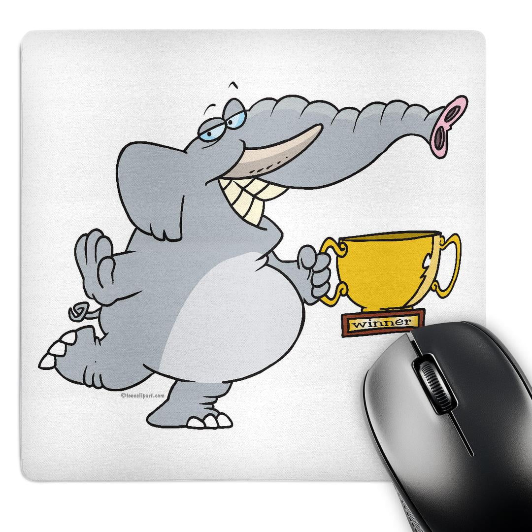 3dRose, Elephant with Winner Trophy, Mouse Pad - Walmart.com