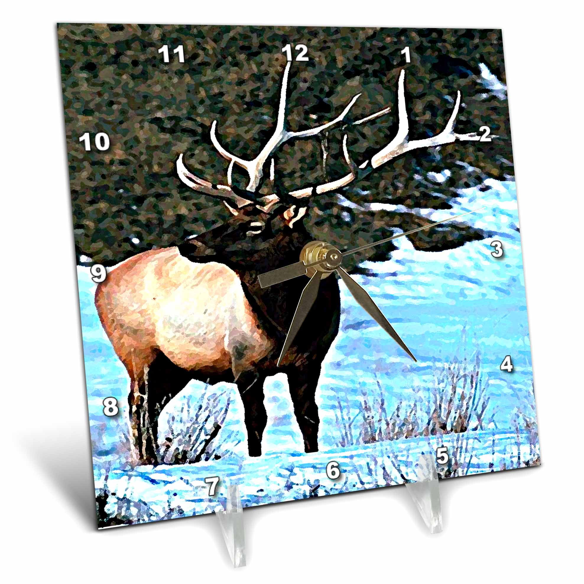 3dRose, Elk, 6x6 Desk Clock - Walmart.com