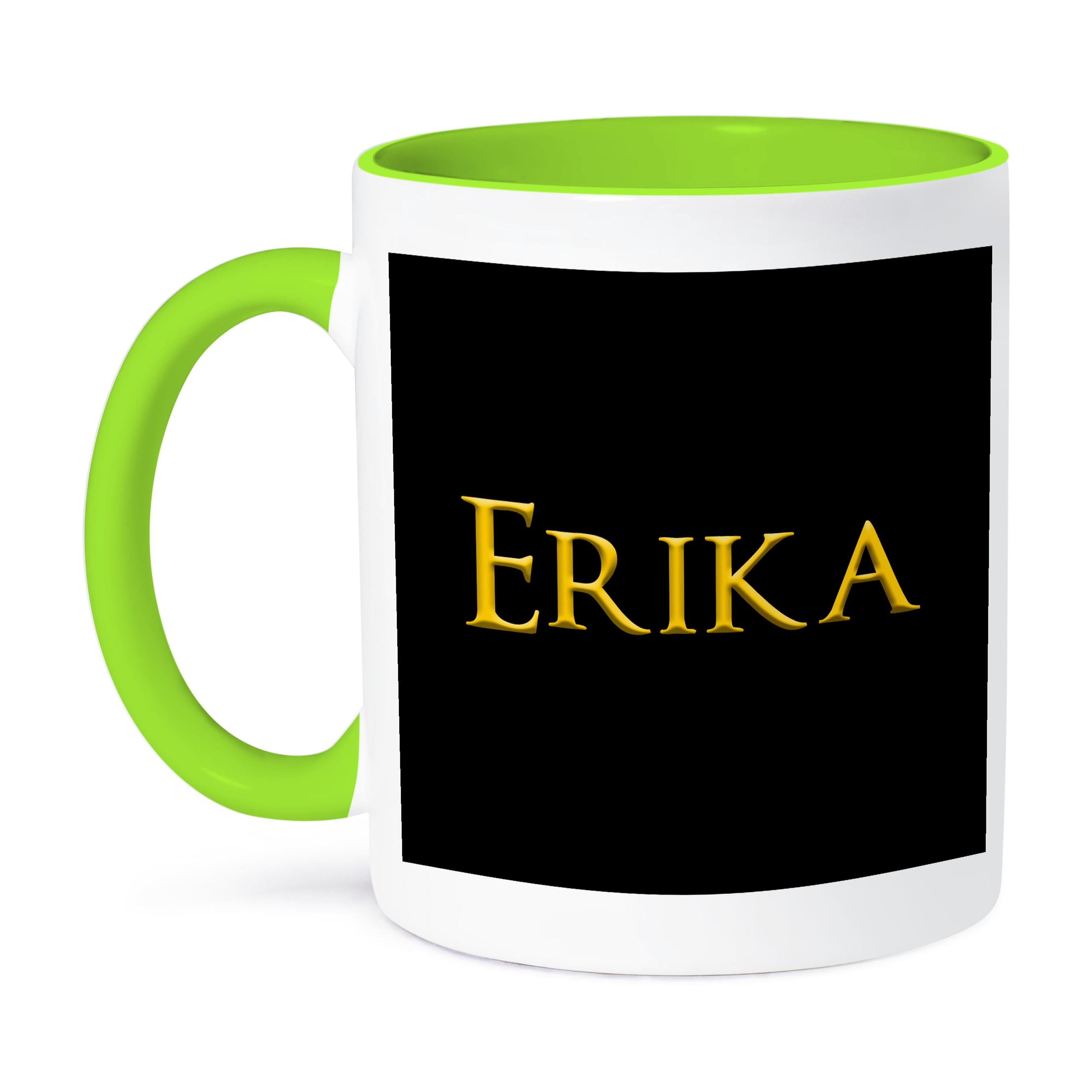3dRose, Erika beautiful girl name in the America. Yellow on black ...