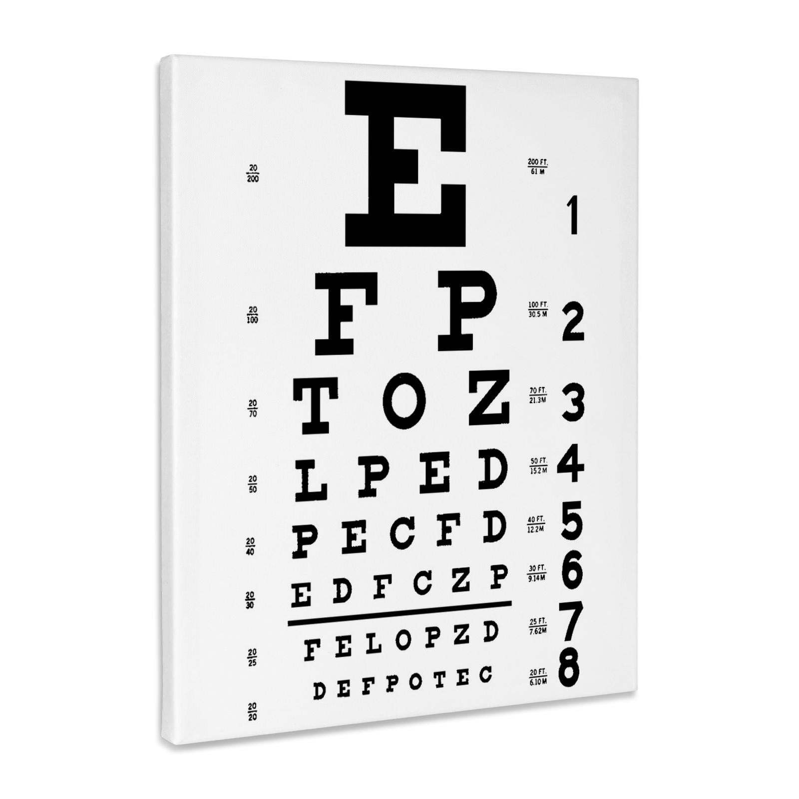 3dRose, Eye Chart alphabet in black, Museum Grade Canvas Wrap 16x20 ...