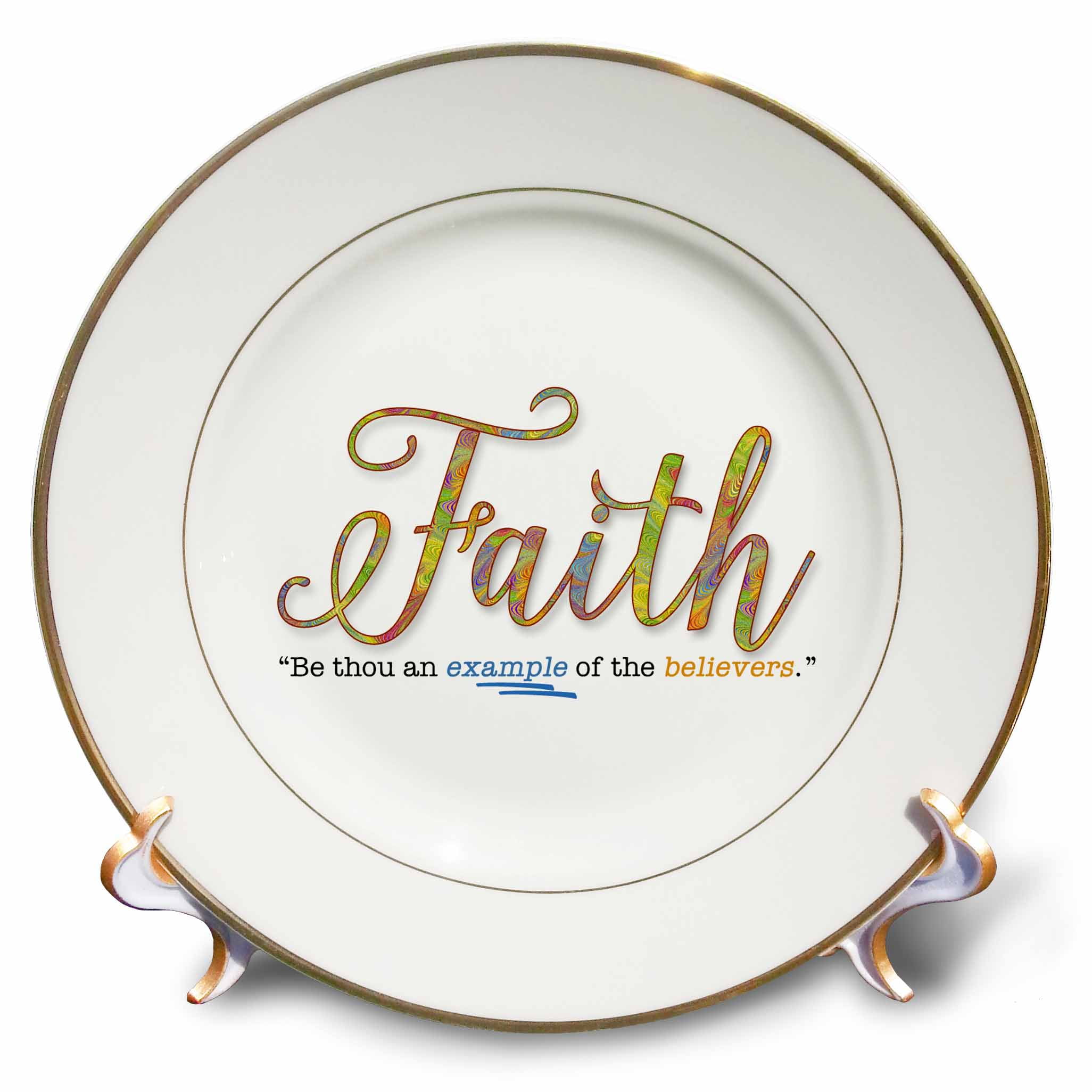 3dRose, Faith Be an Example Religious Bible Verse Typography, 8 inch ...