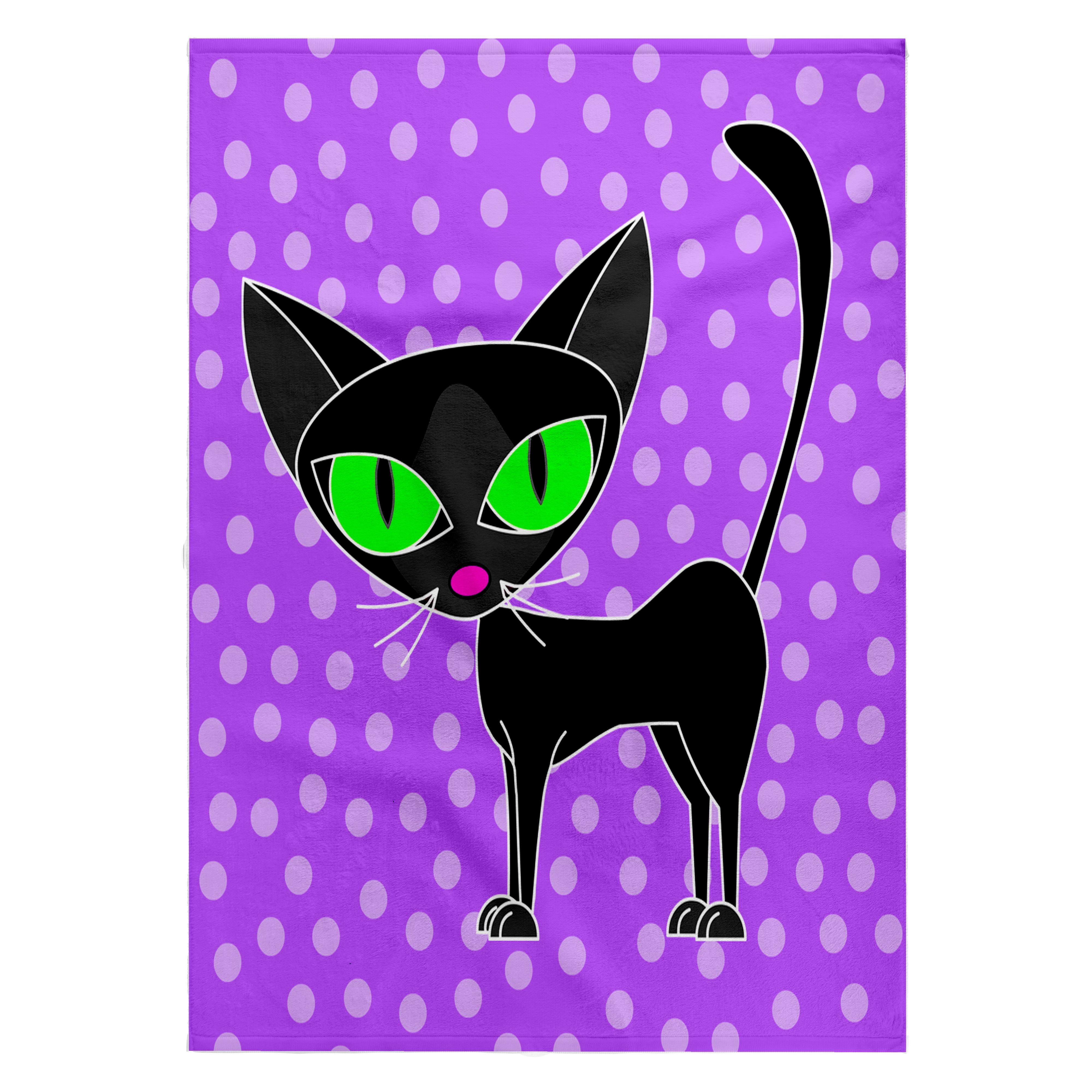 3dRose, Fancy Feline Black Cat Design in Purple, 22x30 Bath Hand Pool ...
