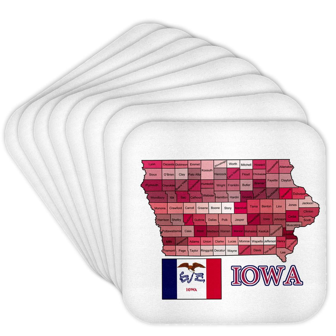3dRose, Flag And Map Of Iowa Showing All The Counties In Multicolor ...