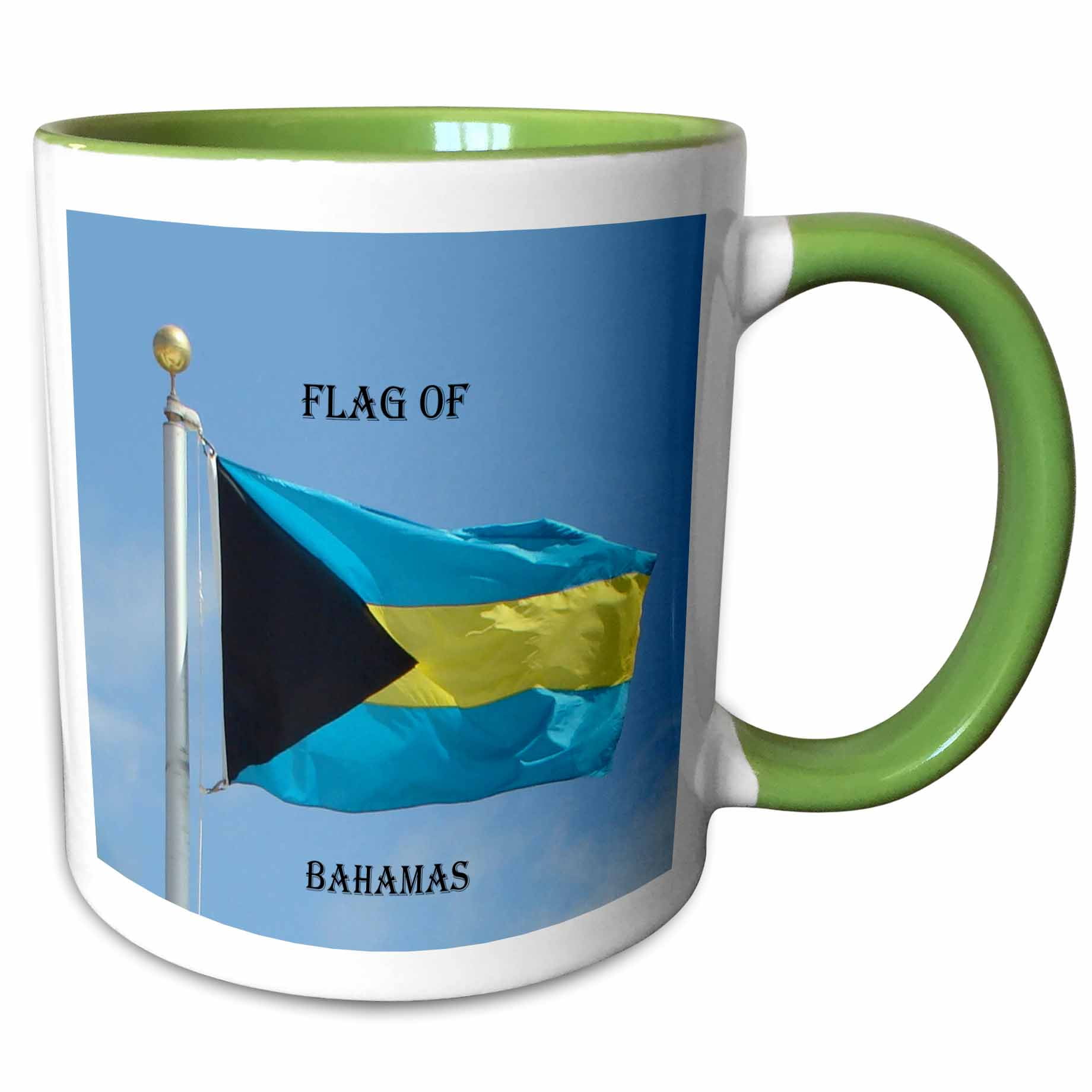 3drose, Flag of Bahamas Photo, 15oz Two-tone Green Mug - Walmart.com