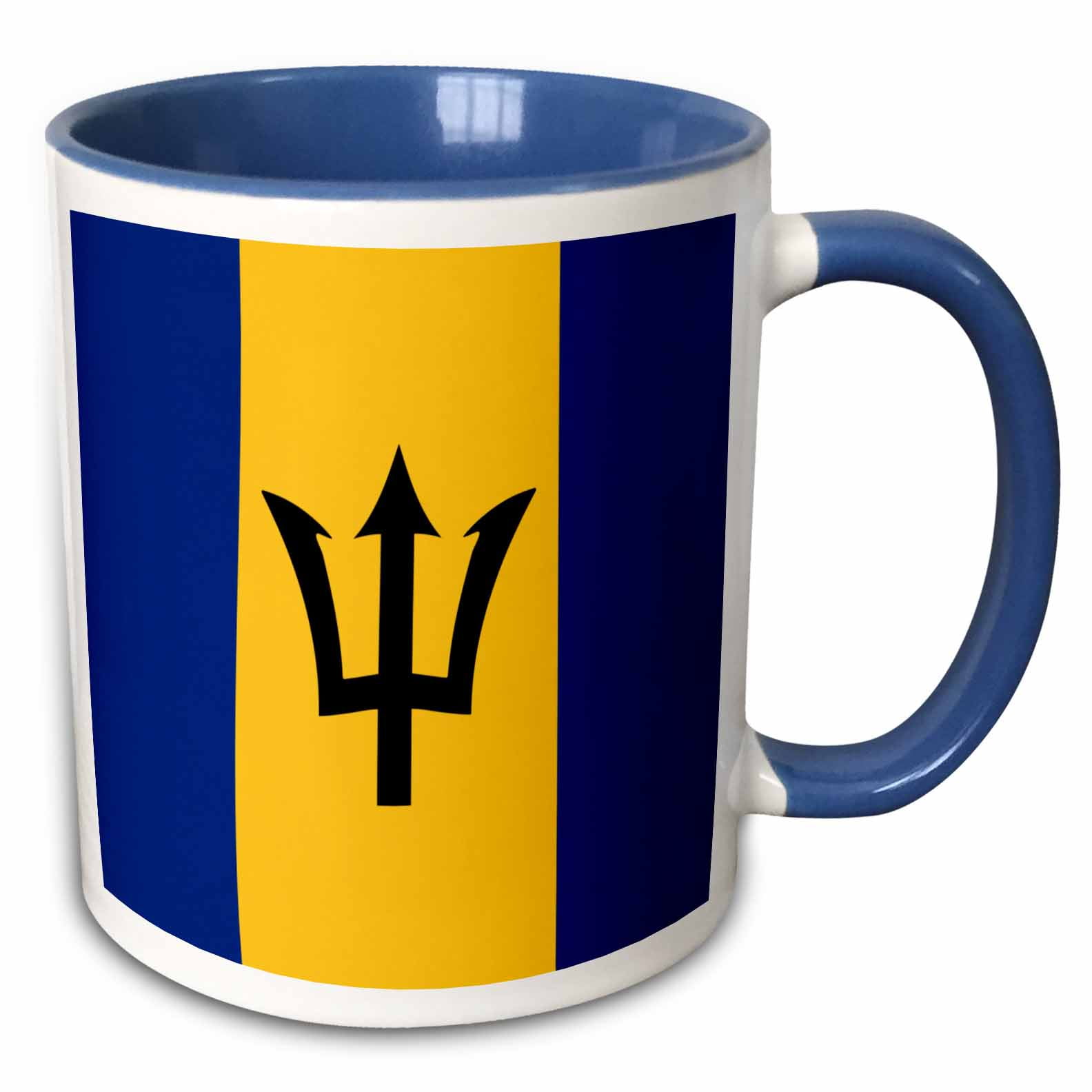 3drose, Flag of Barbados - Caribbean Blue Golden Yellow and Trident ...