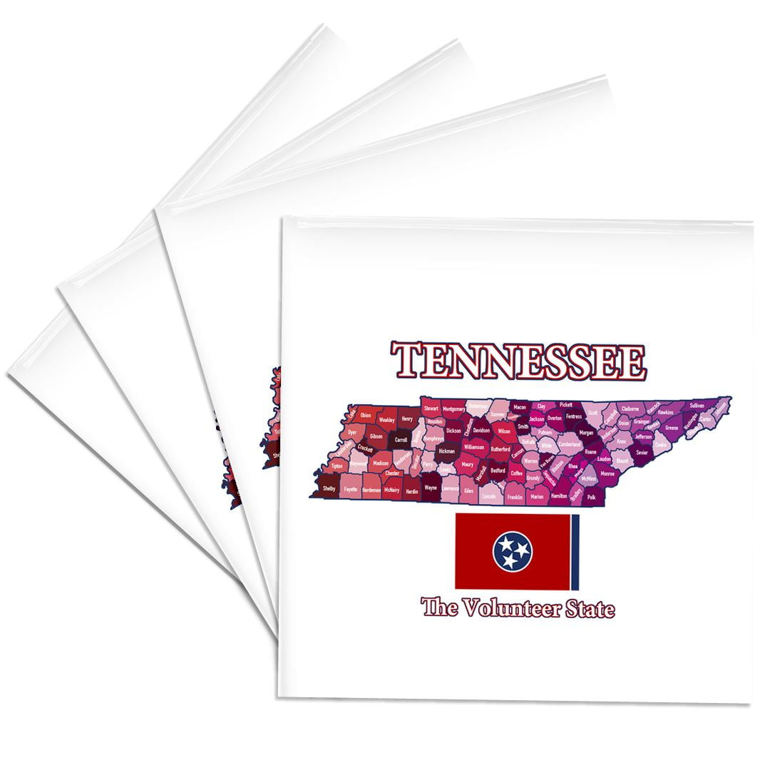 3dRose, Flag and County map of Tennessee with state name and nickname ...