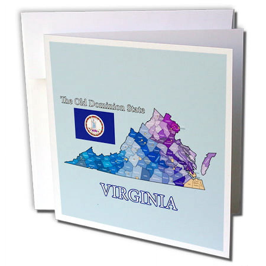 3dRose Flag and County map of Virginia with state name and nickname ...