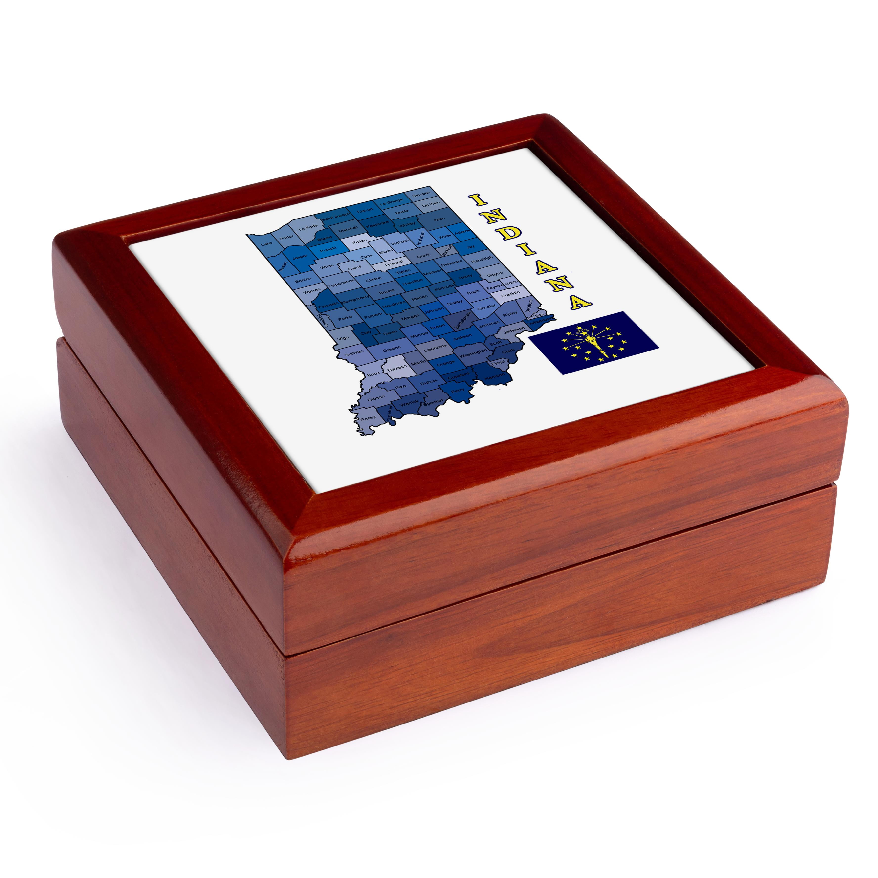 3dRose, Flag and county map the state of Indiana. Counties labeled ...