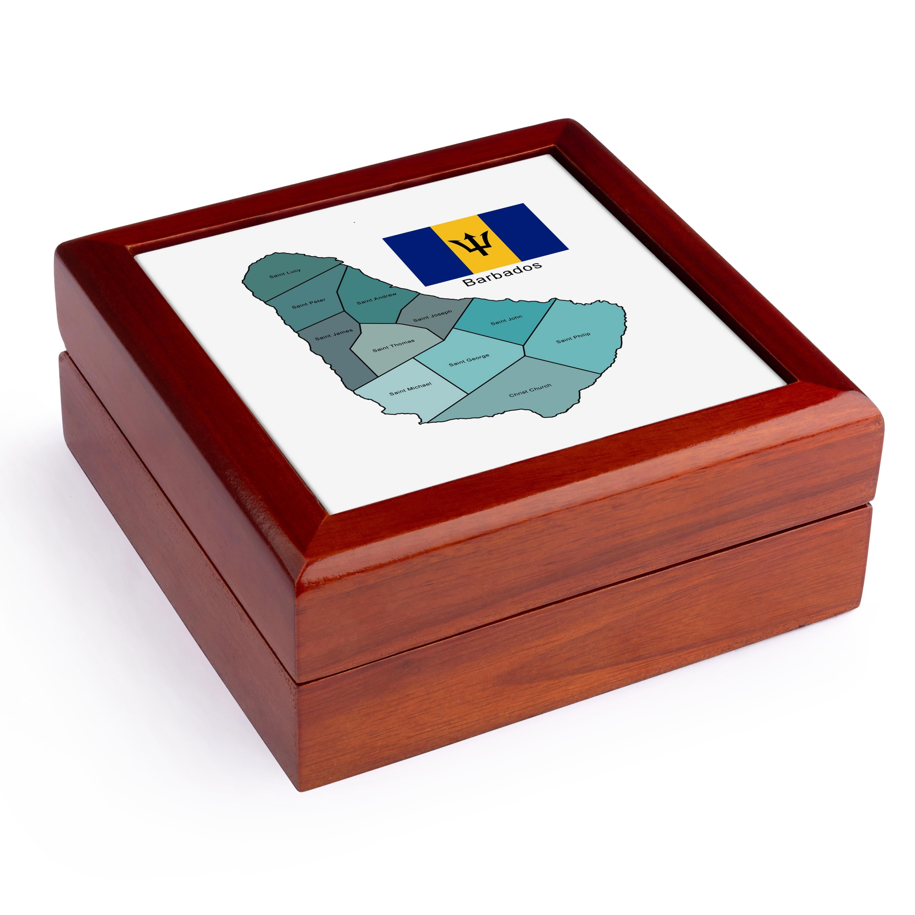 3dRose, Flag and map of Barbados with map colored and all ...