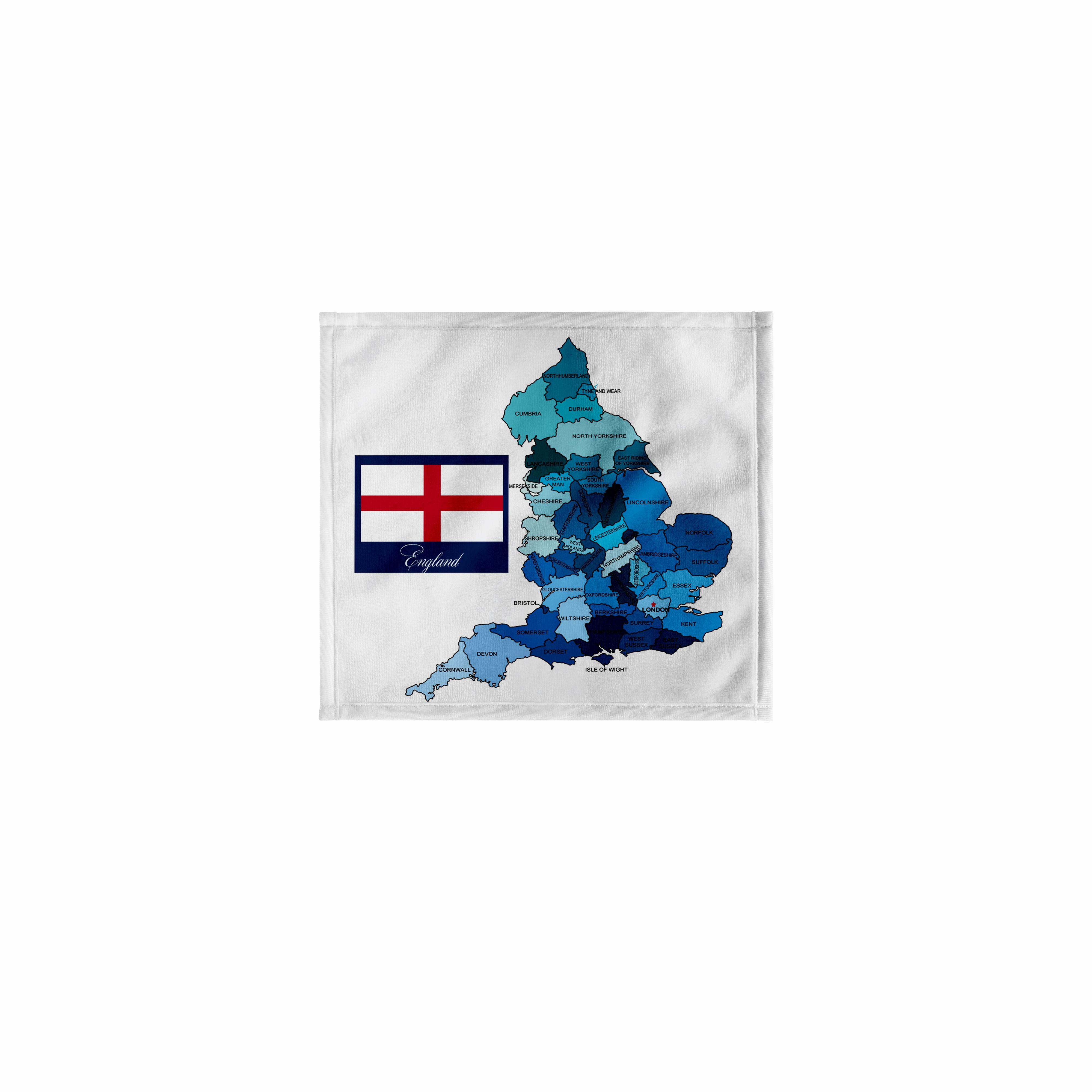3dRose, Flag and map of England with all regions colored and named ...
