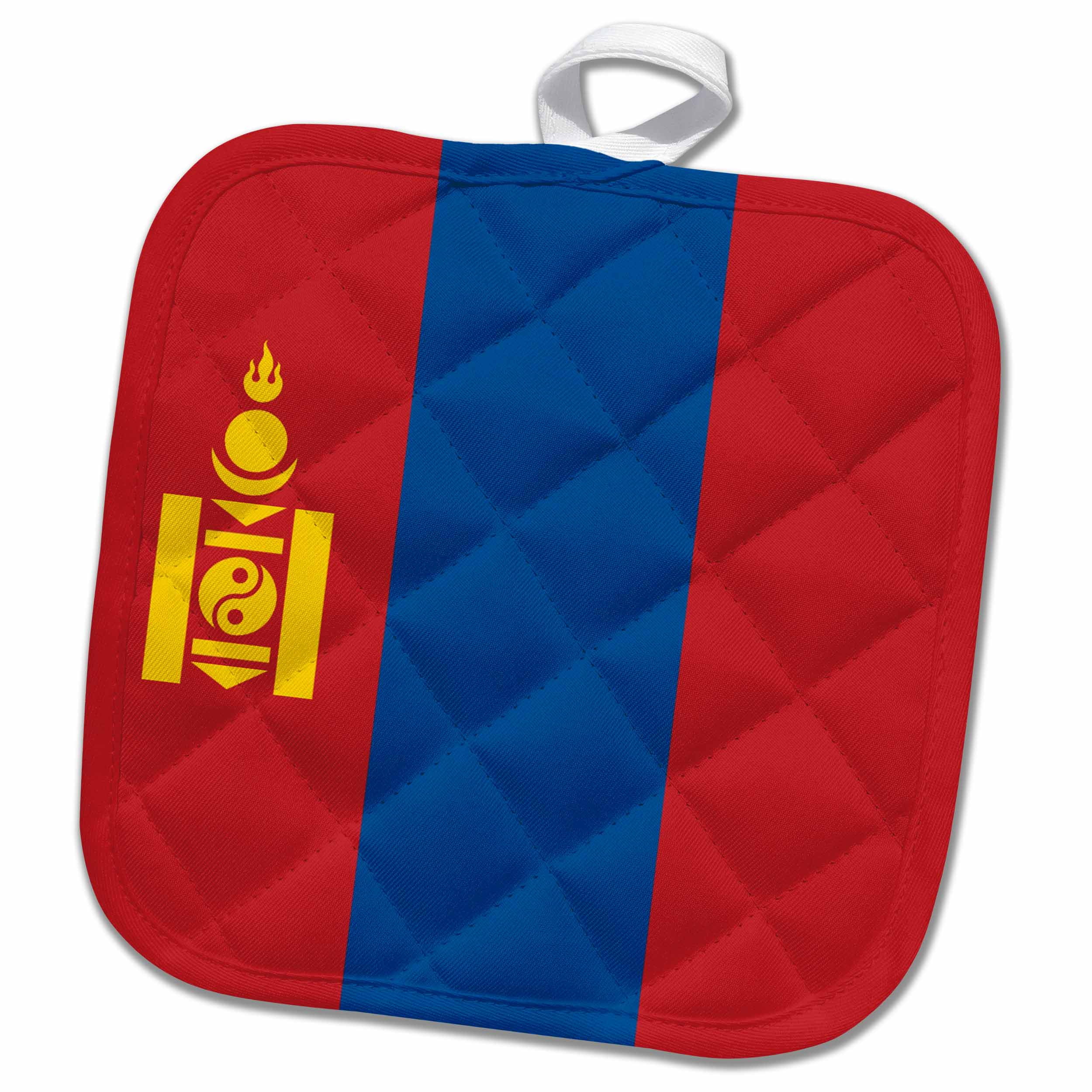 3dRose, Flag of Mongolia - Mongolian red blue stripes with gold yellow ...