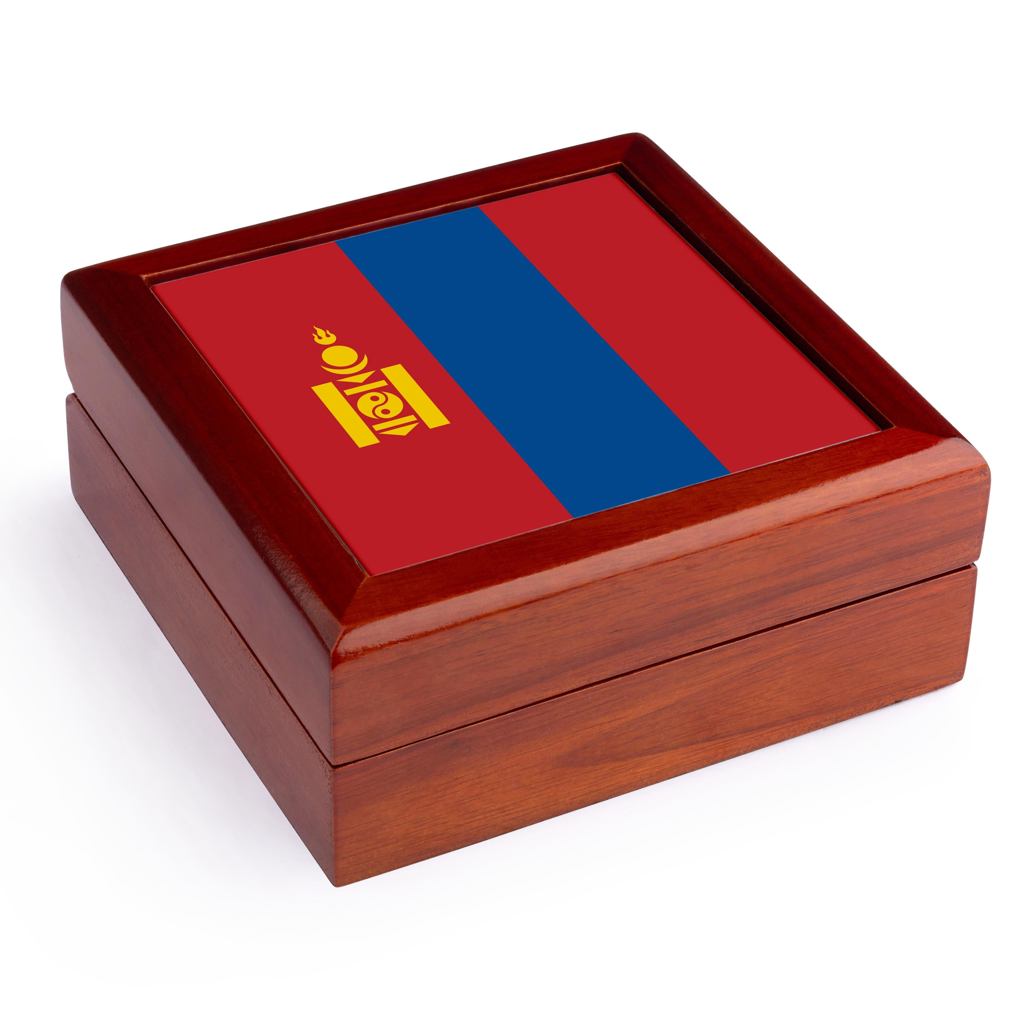3dRose, Flag of Mongolia - Mongolian red blue stripes with gold yellow ...