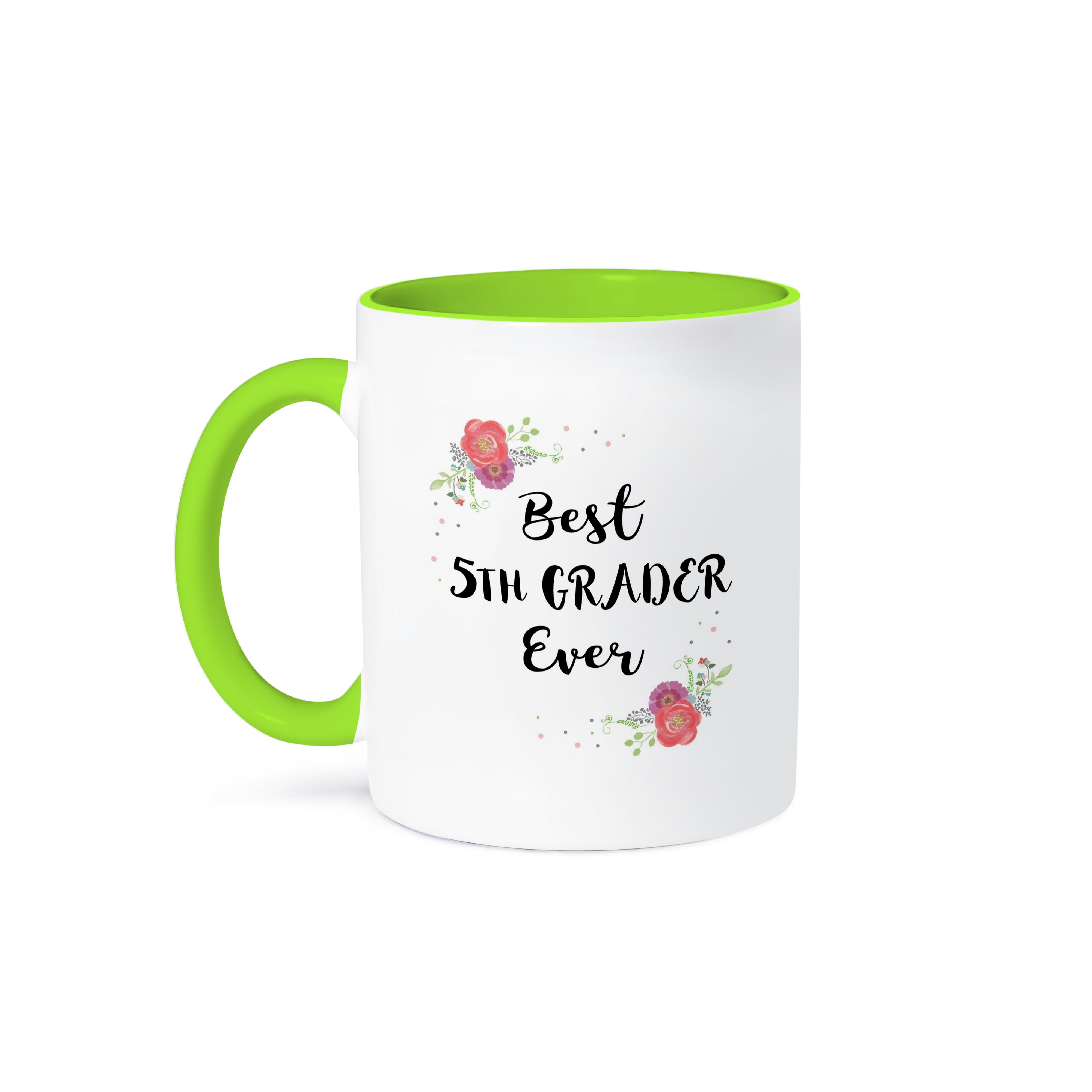 3dRose, Floral Best 5th Grader Ever pink flowers starting Fifth Grade ...