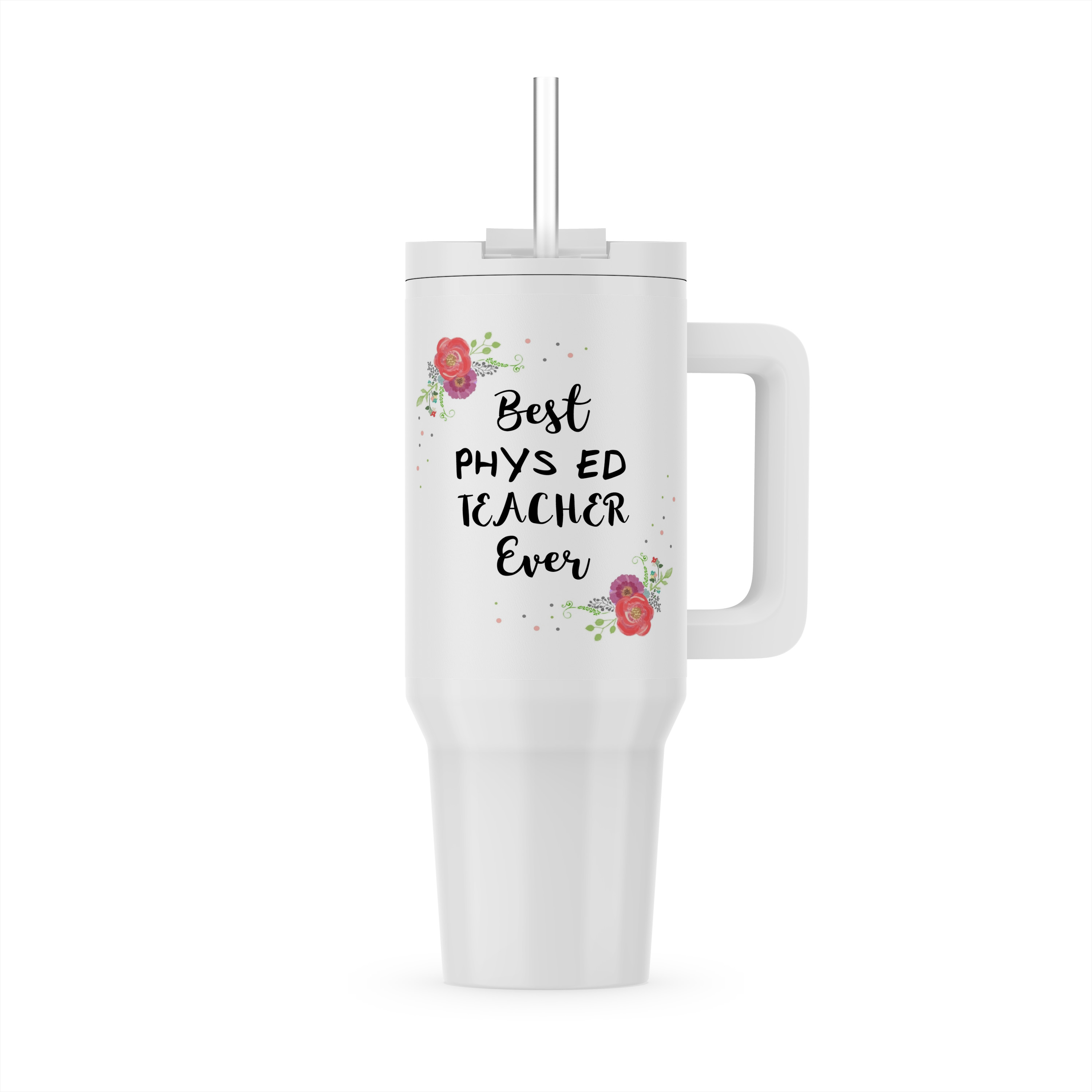Floral Best Phys Ed Teacher Ever Pink Flowers Physical Education Gift ...
