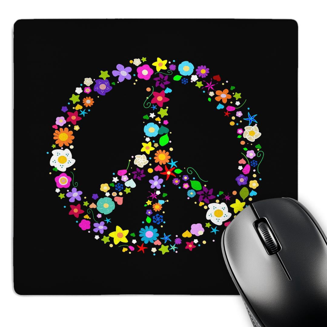 3dRose, Floral Peace Symbol - Flowery hippy or hippie sign - flower ...