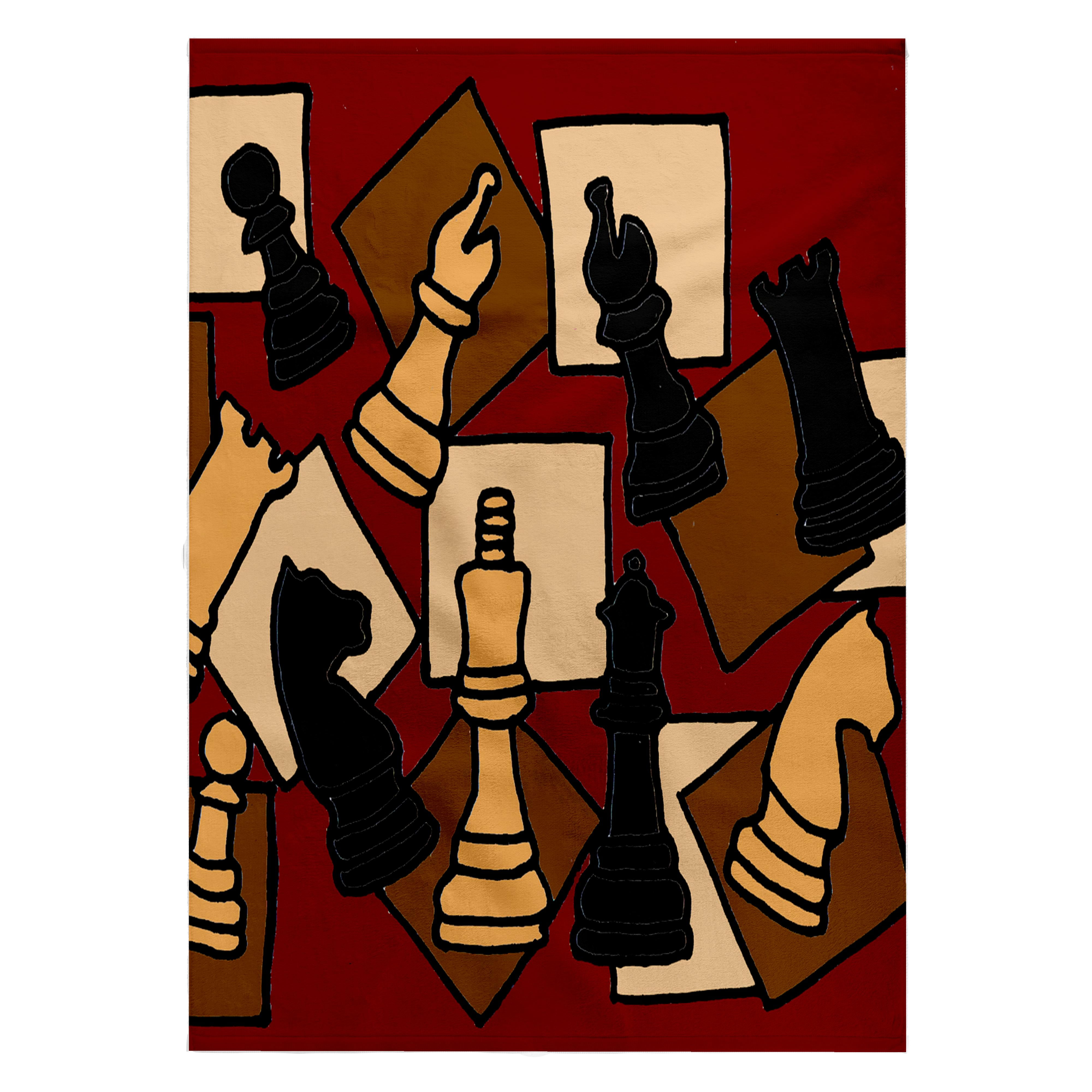 3dRose, Fun Chess Game Pieces Art Abstract, 22x30 Bath Hand Pool Towel ...